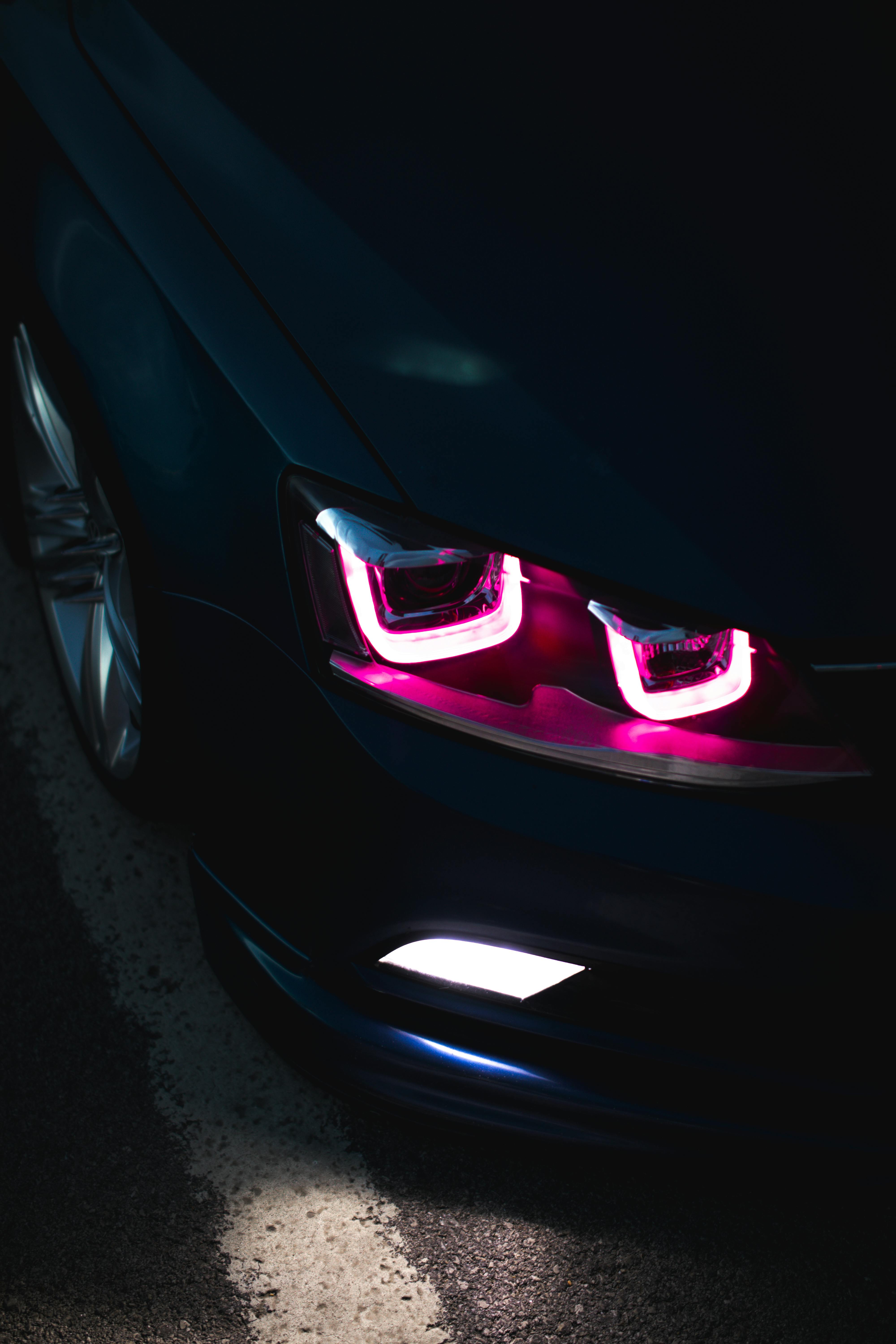 Close-up of Car Light in Dark · Free Stock Photo