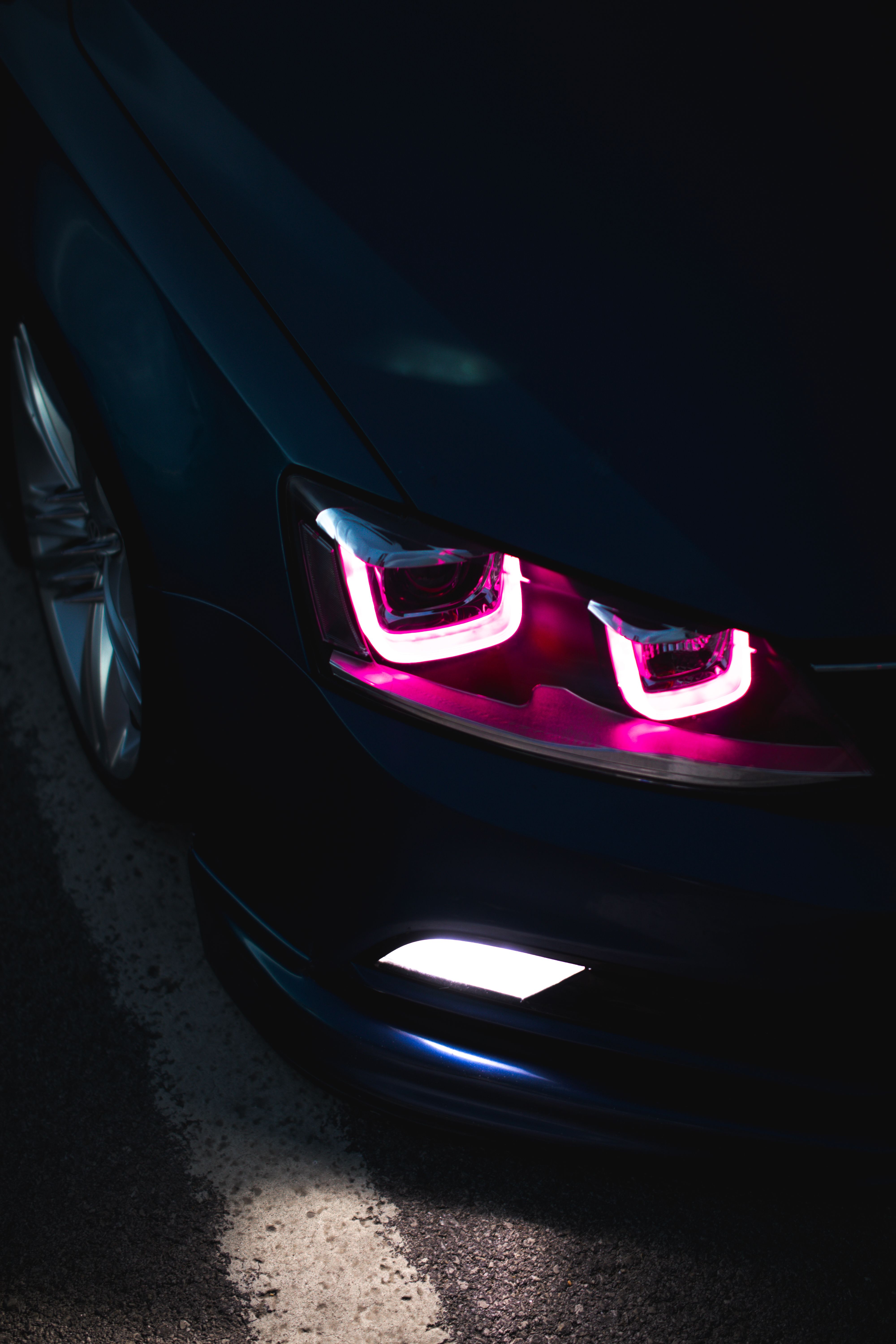 Close-up of Car Light in Dark · Free Stock Photo