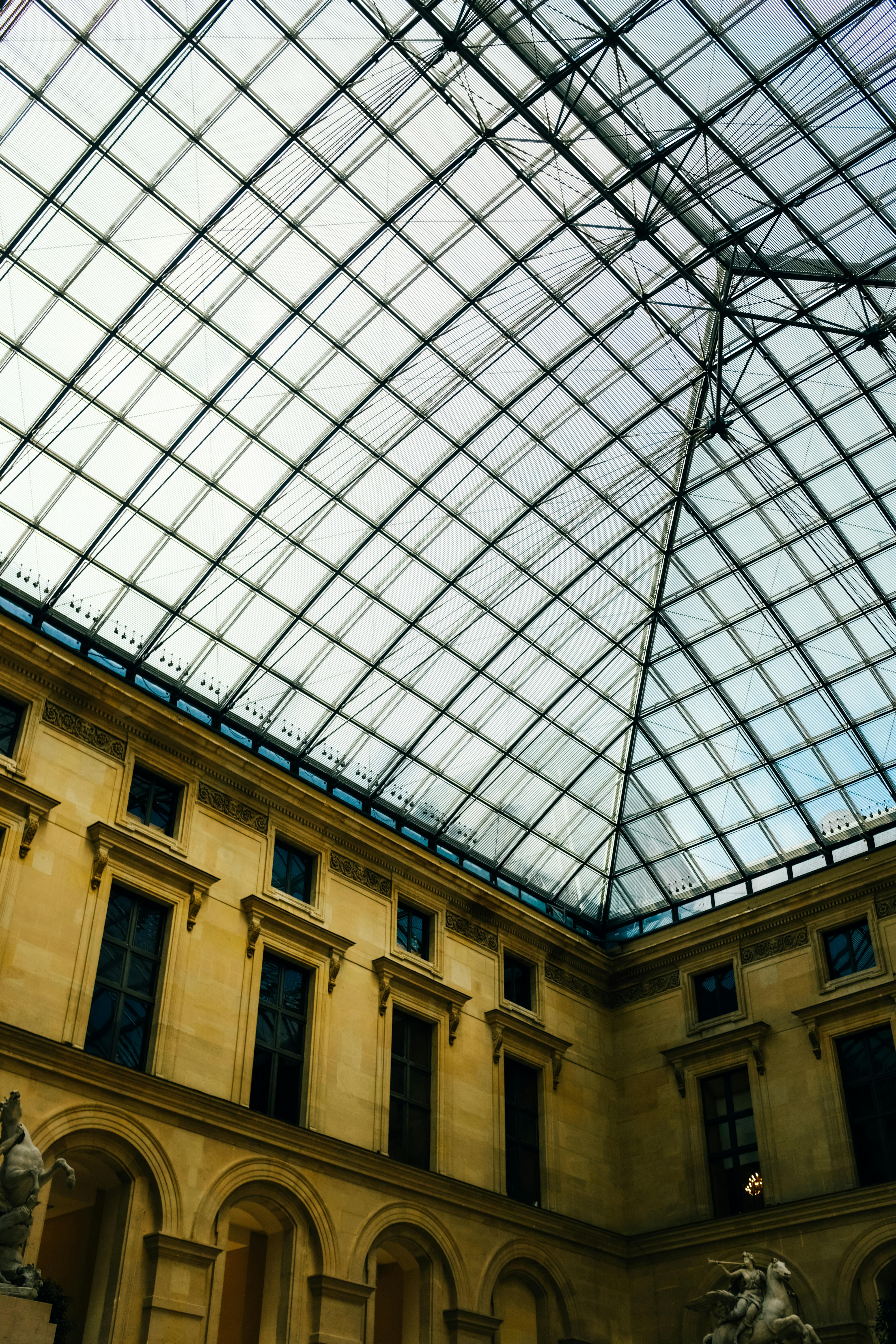 Glass Ceilings over Corridor in Louvre · Free Stock Photo