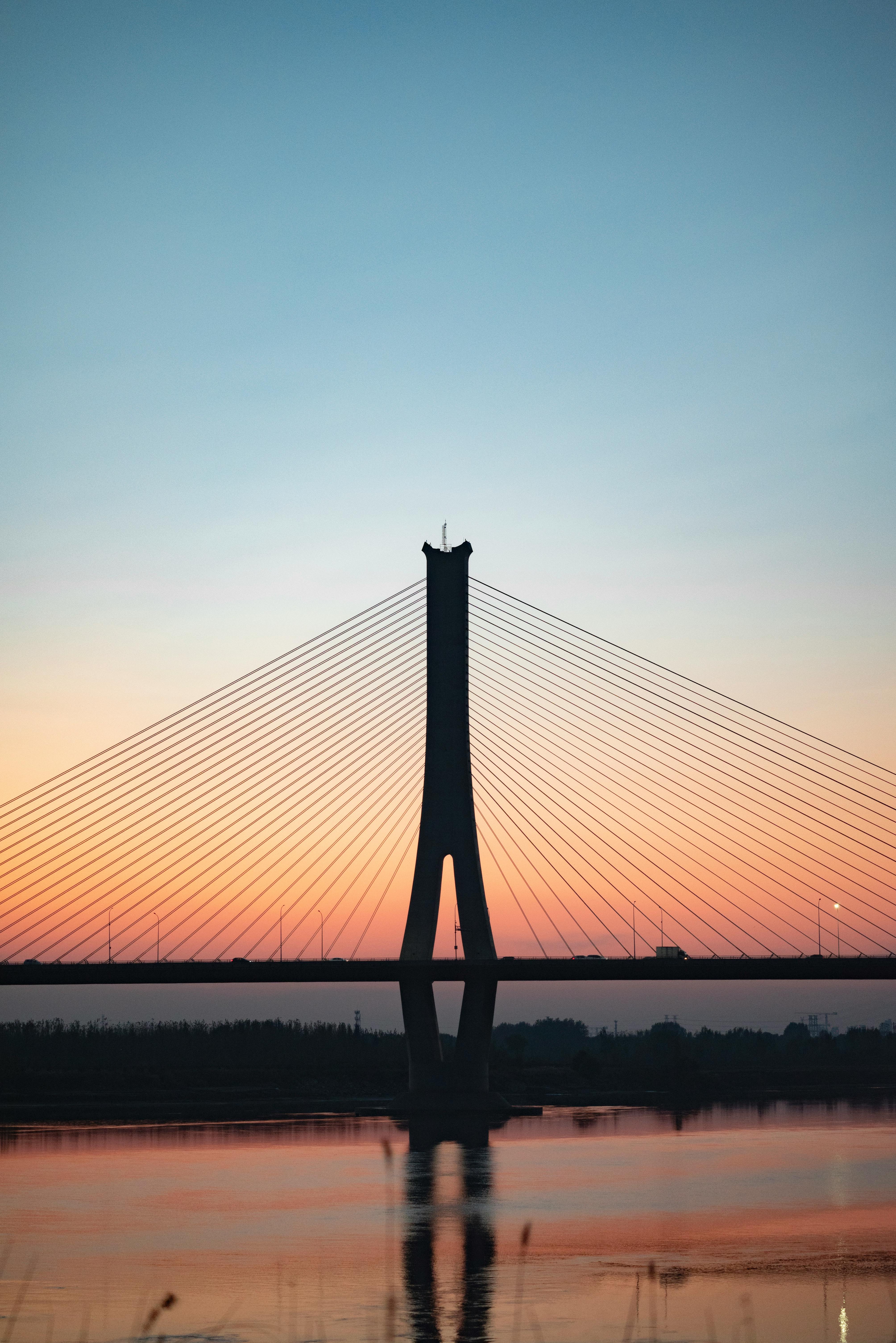 Bridge on River under Sunset Sky · Free Stock Photo