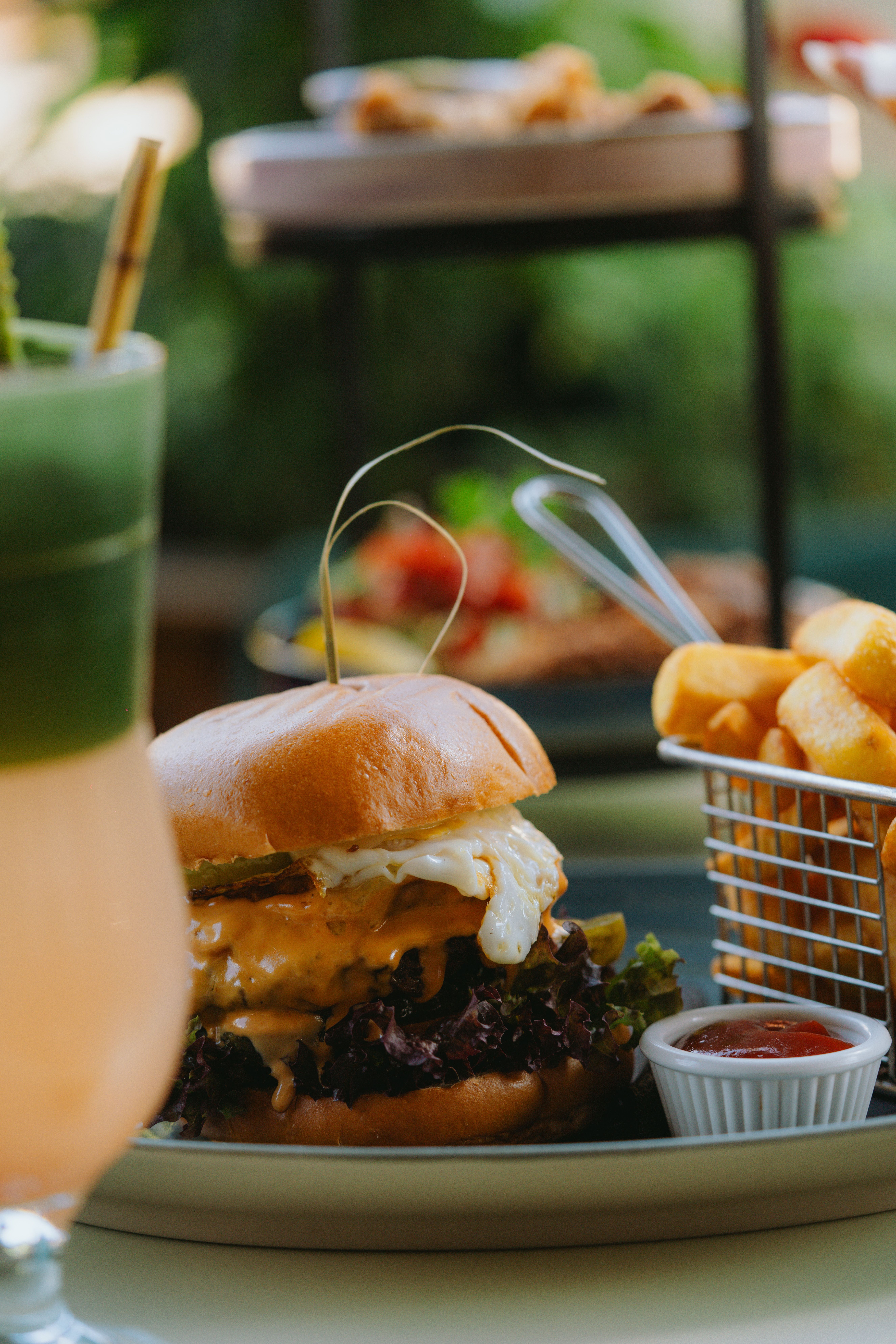 Burger Served in a Restaurant · Free Stock Photo