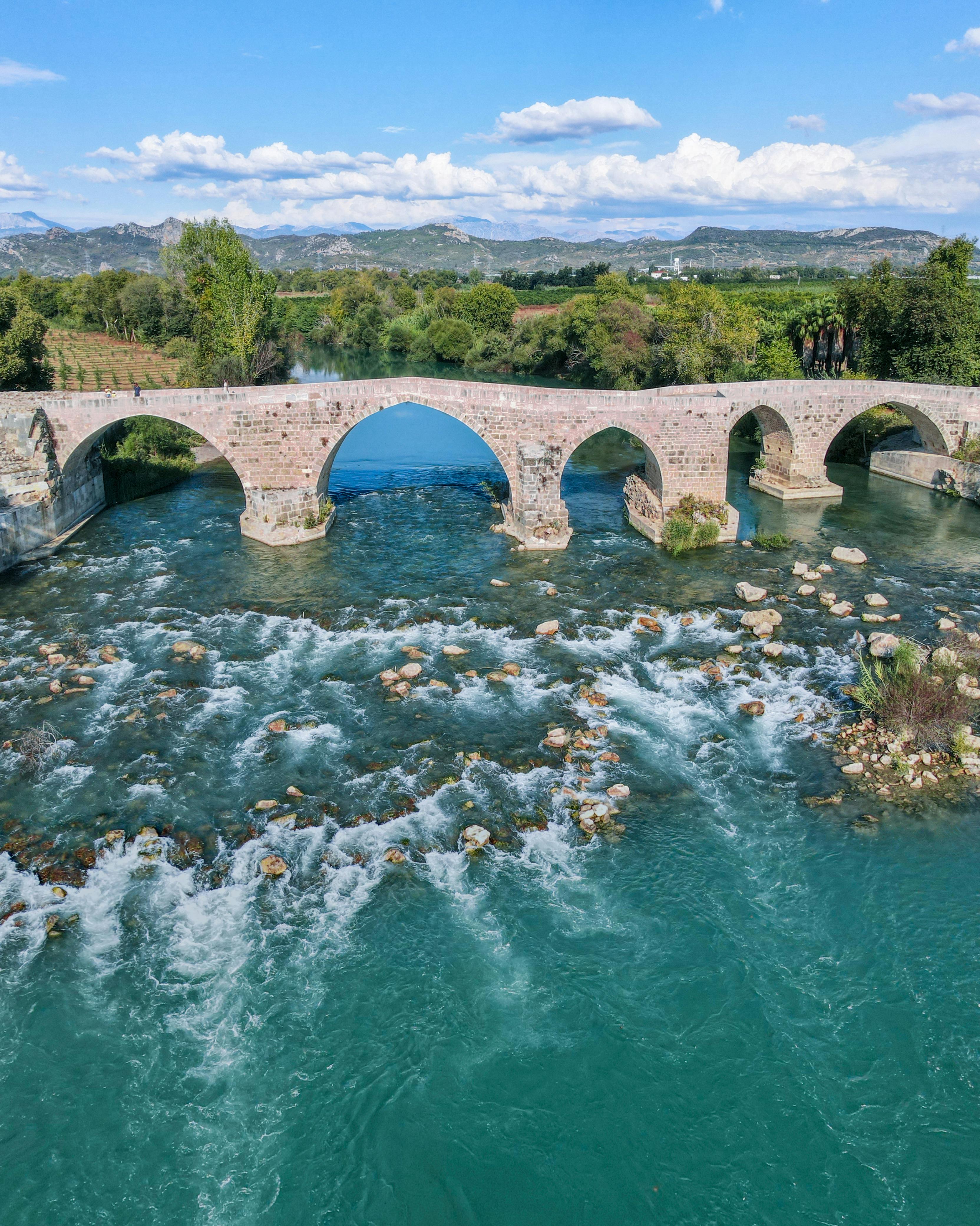 Stone Bridge by Waterfall in Turkey · Free Stock Photo