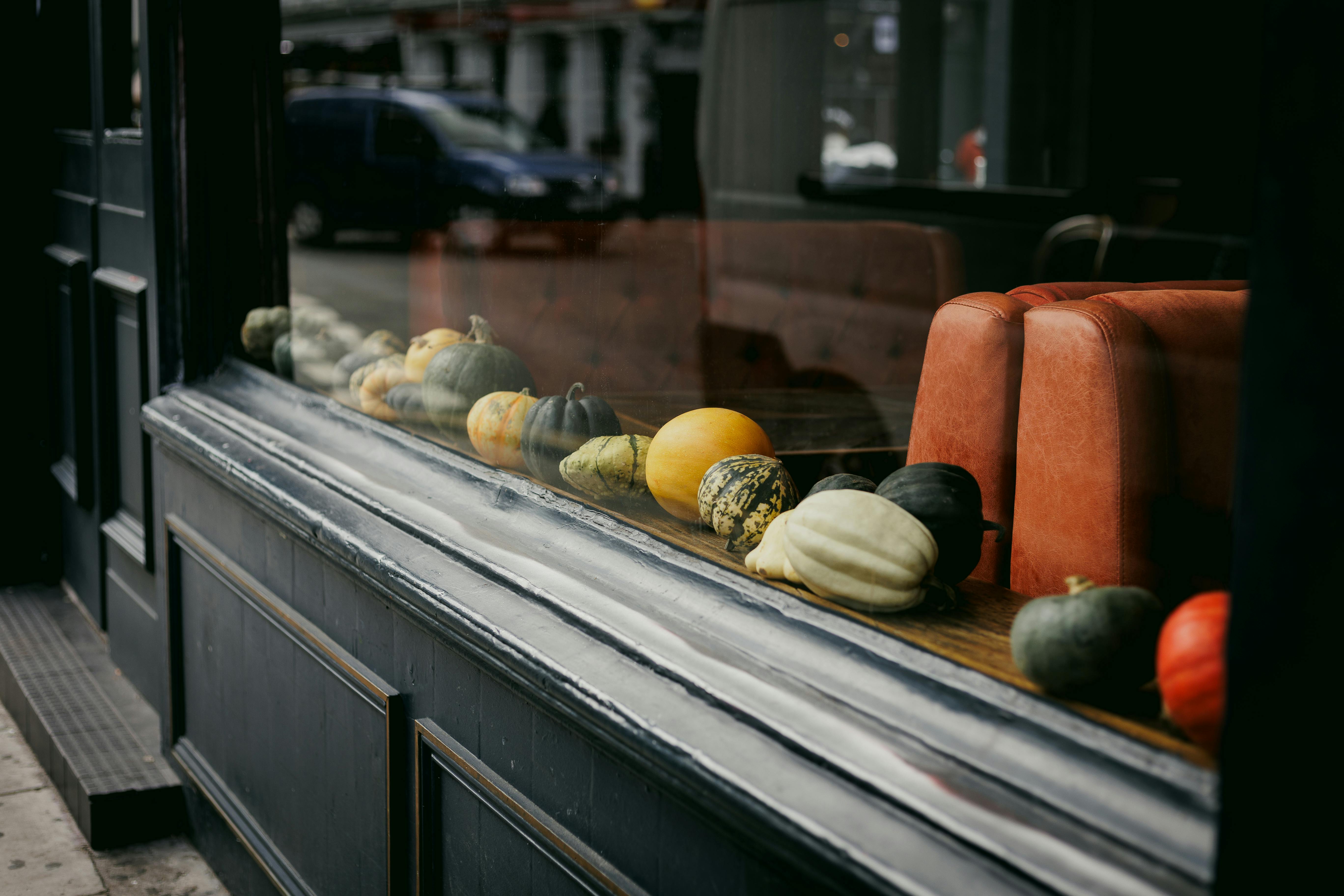 Colorful Vegetables behind Restaurant Window · Free Stock Photo
