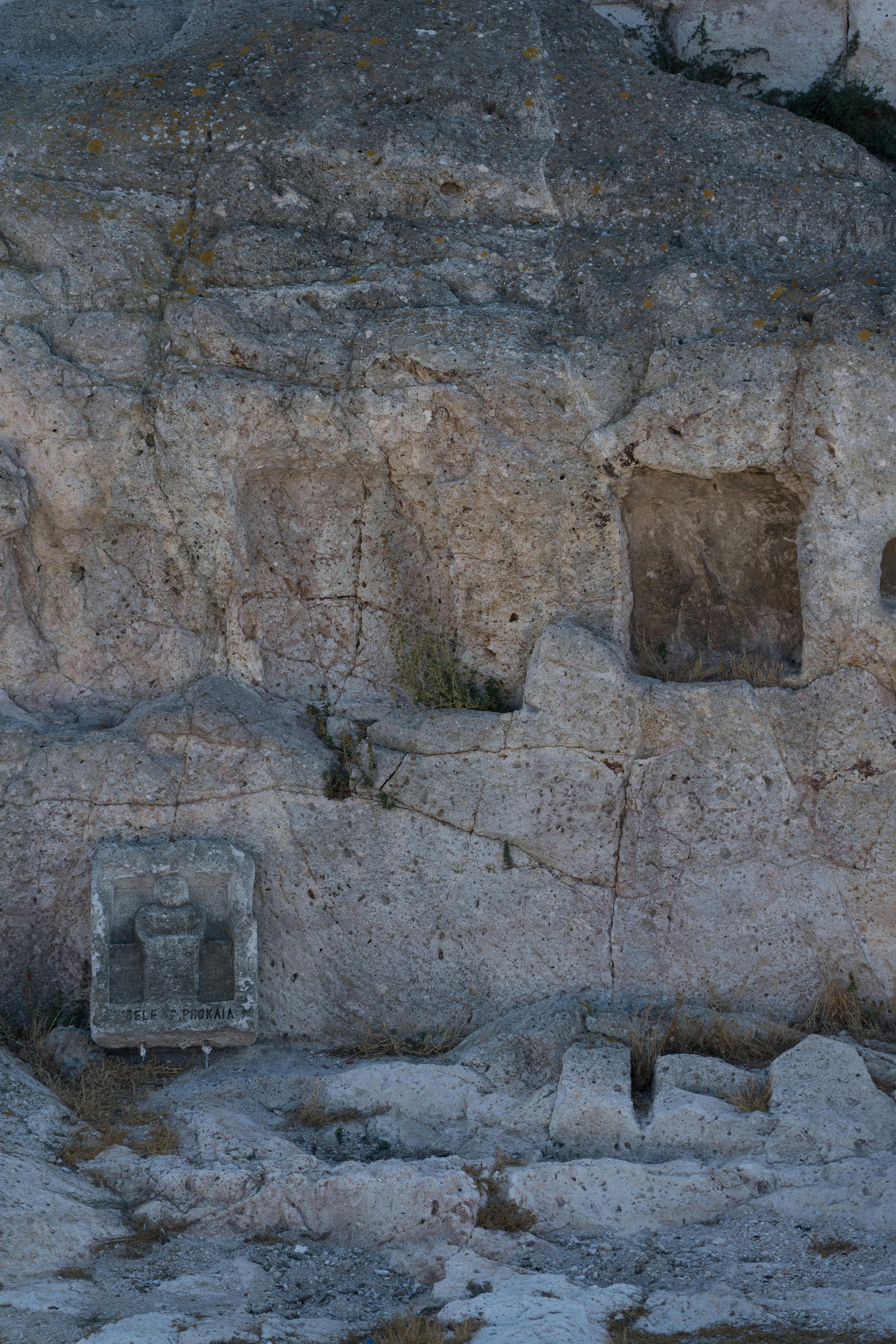 Rock with Rectangular Carved Niches and Bas-Relief in Kybele Tapinagi ...