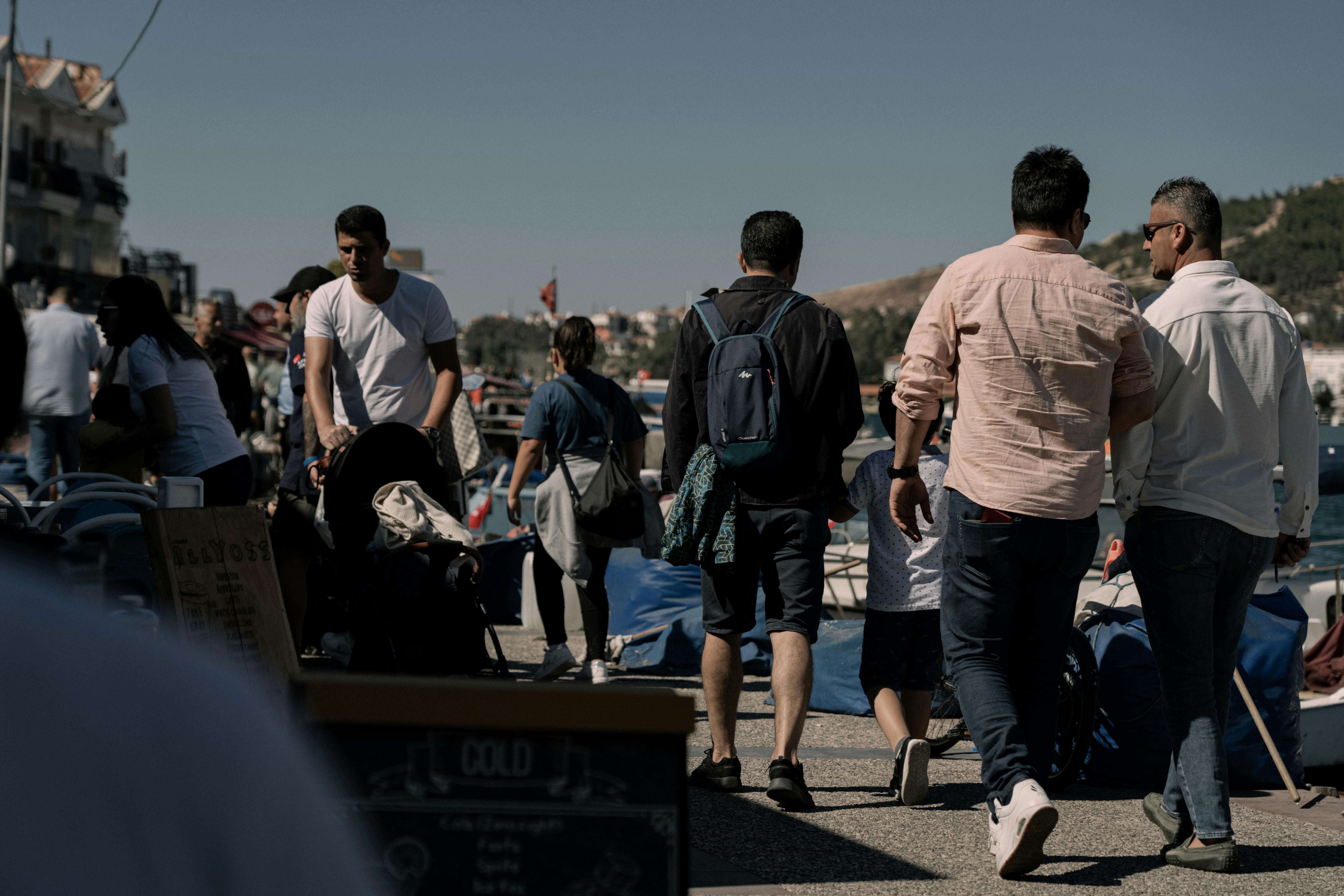 People Walking on Sidewalk · Free Stock Photo