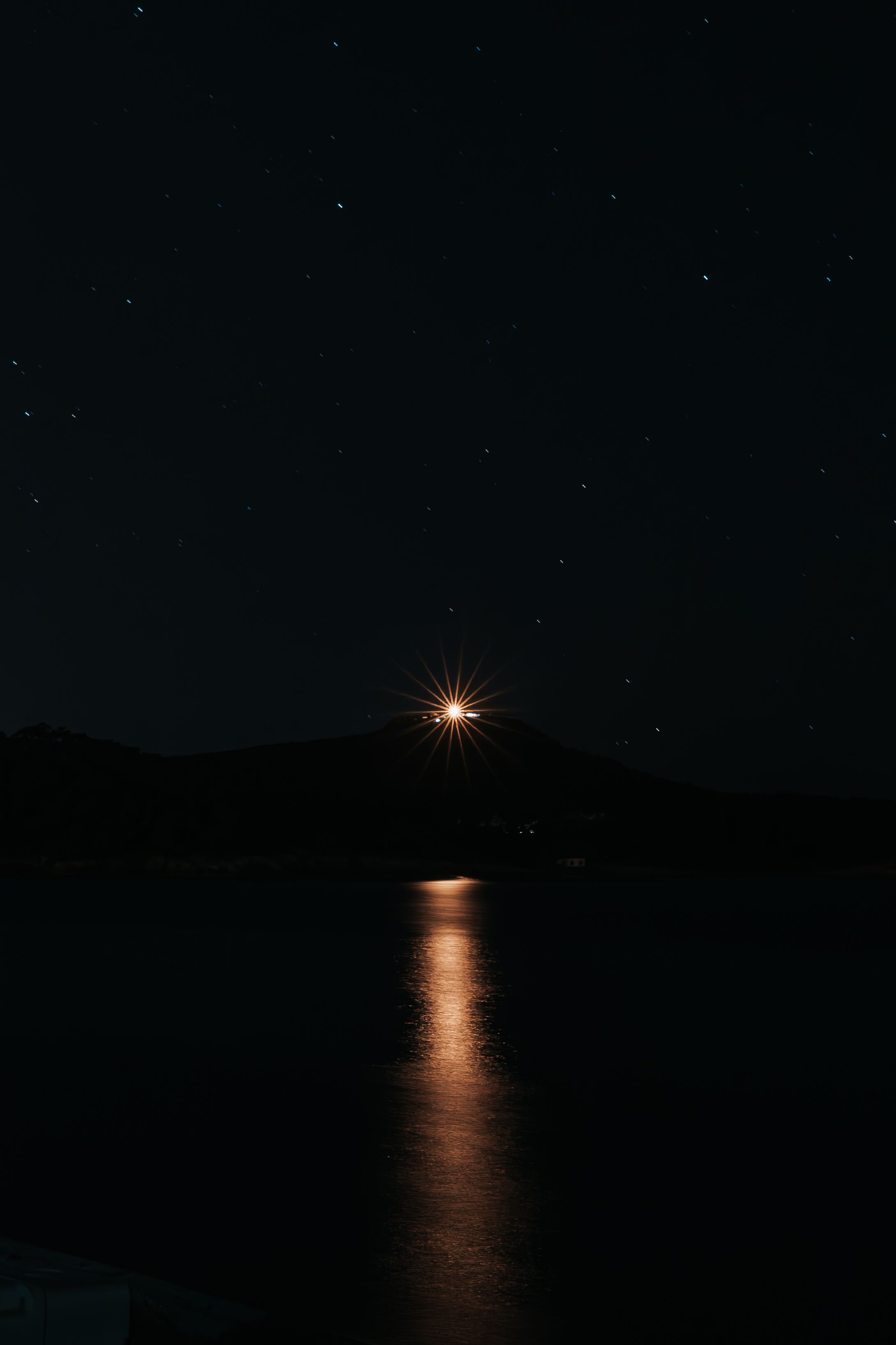 Light over Lake at Night · Free Stock Photo