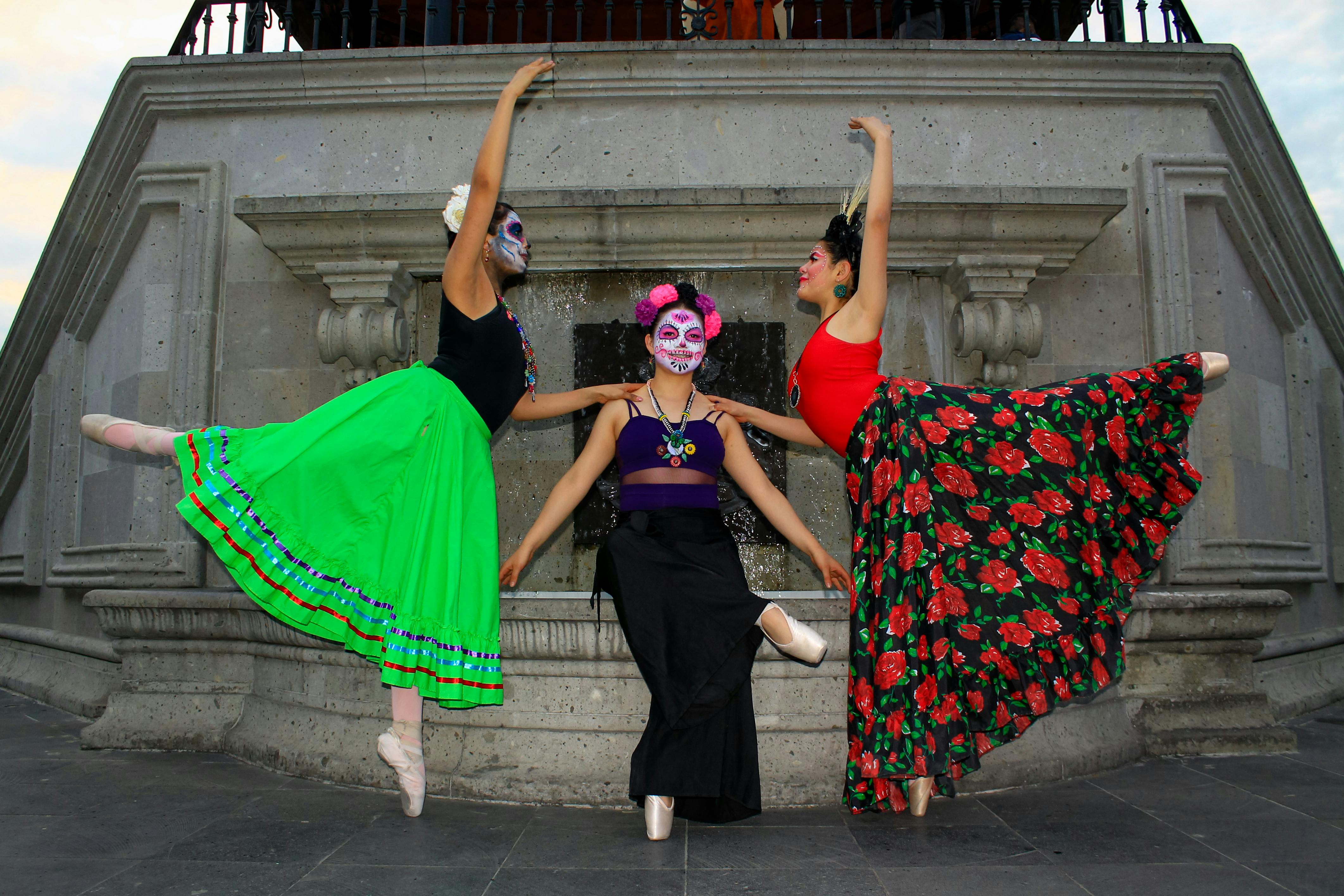 Women with Painted Faces as Catrina Dancing · Free Stock Photo