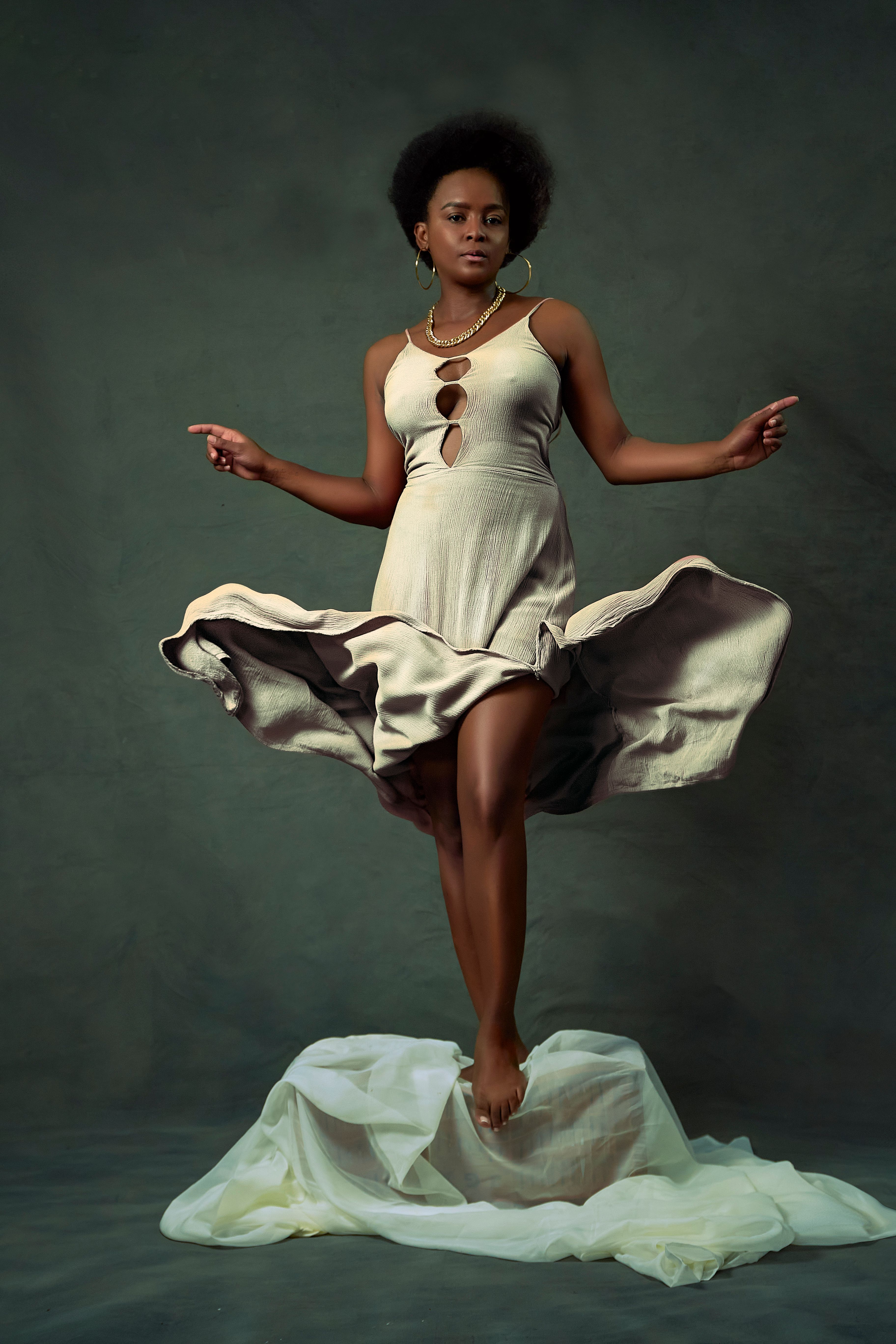 Studio Shot of Model in Dress · Free Stock Photo