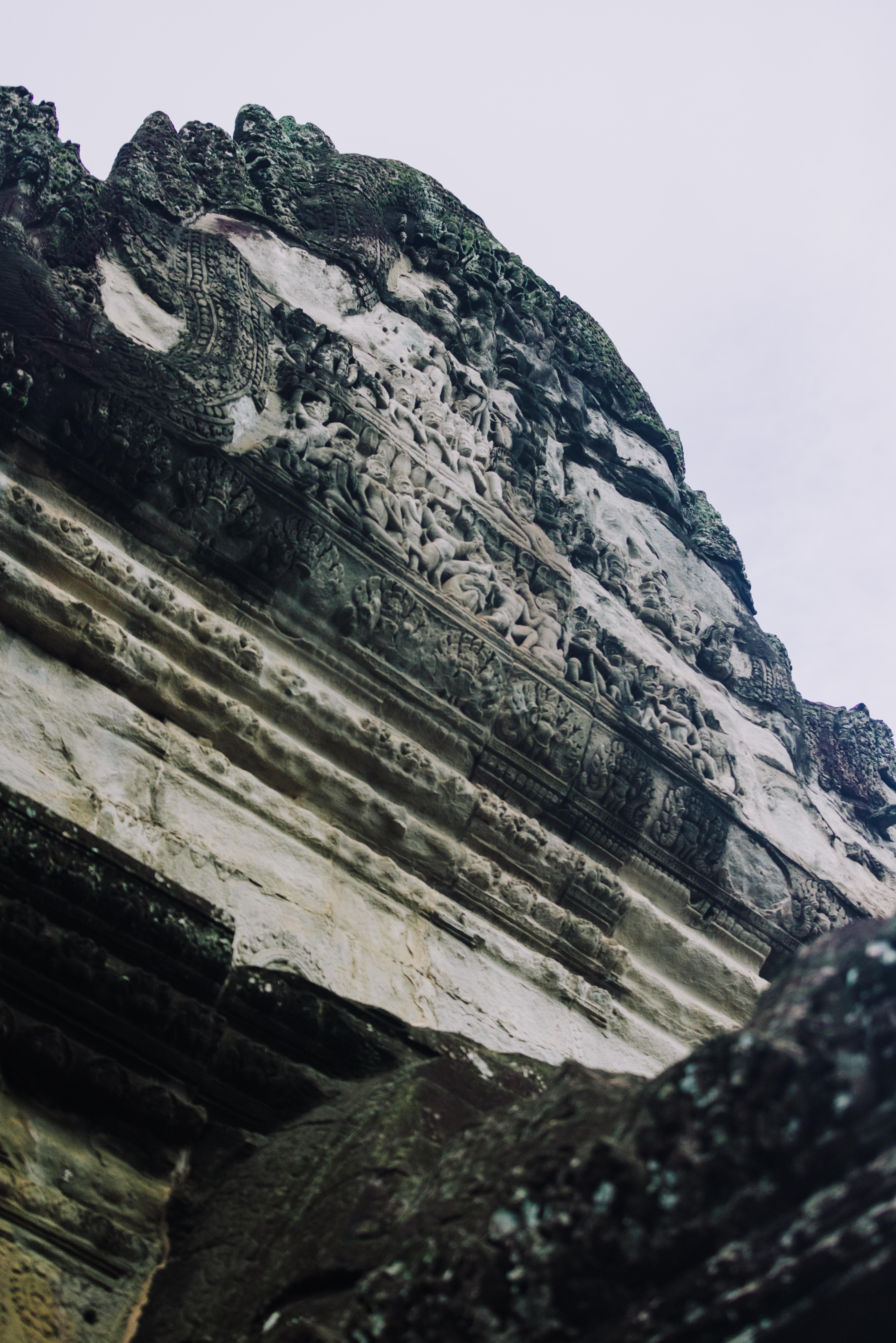 Detail of Angkor Wat Temple Adorned with Ornate Bas Relief · Free Stock ...