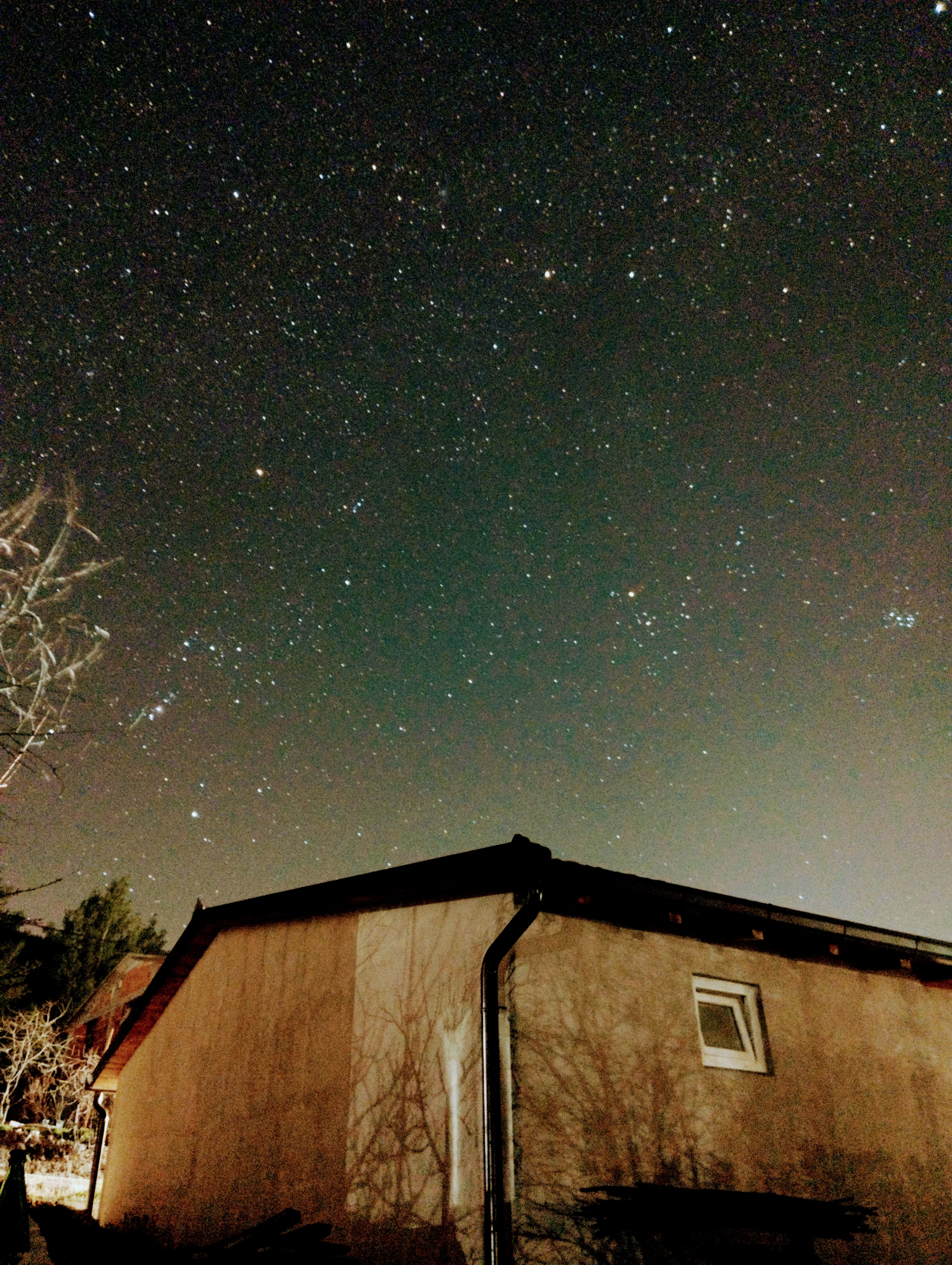Stars on Clear, Night Sky over Building at Night · Free Stock Photo