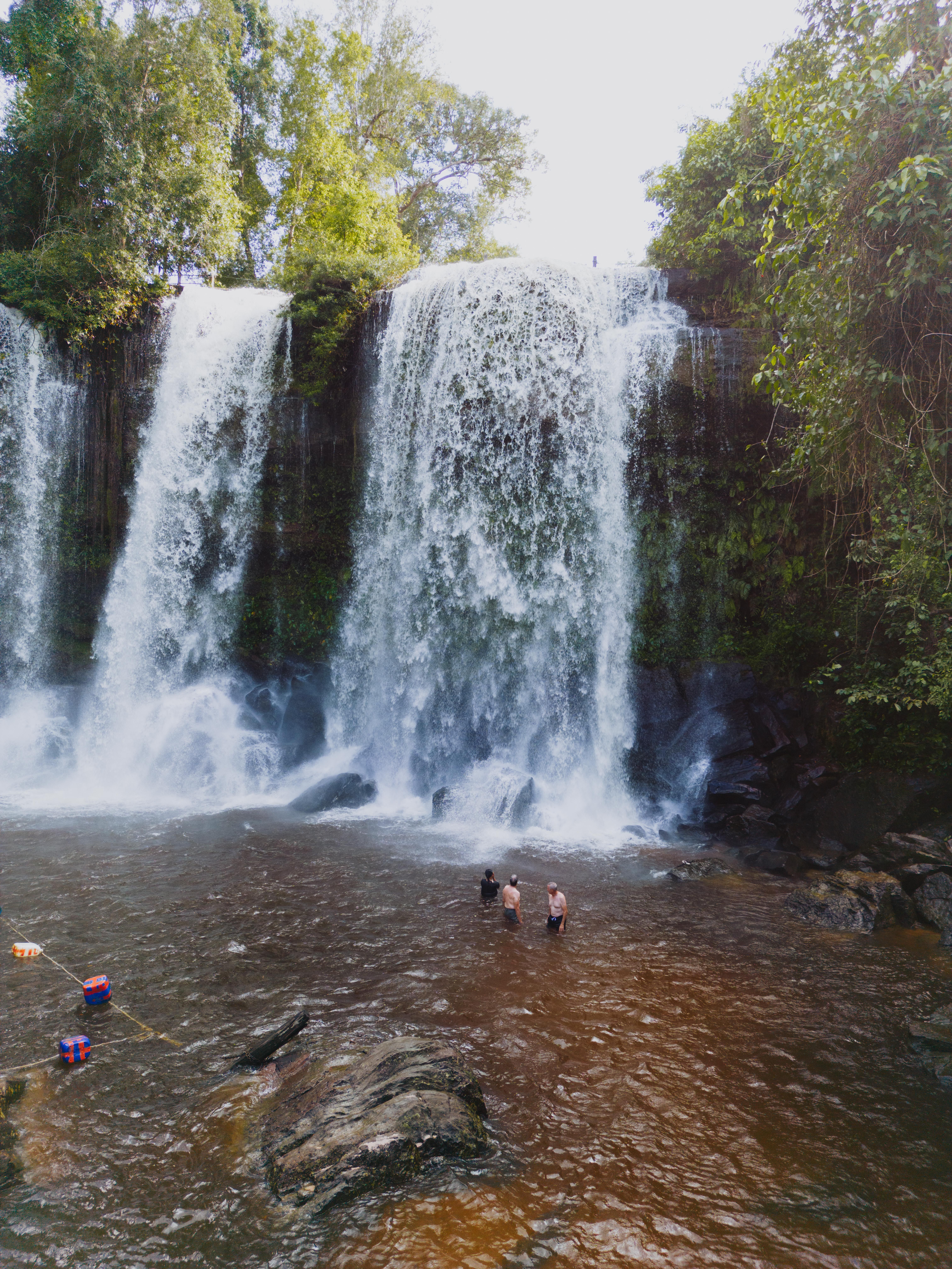 Tourists Under a Waterfall in Phnom Kulen National Park Cambodia · Free ...