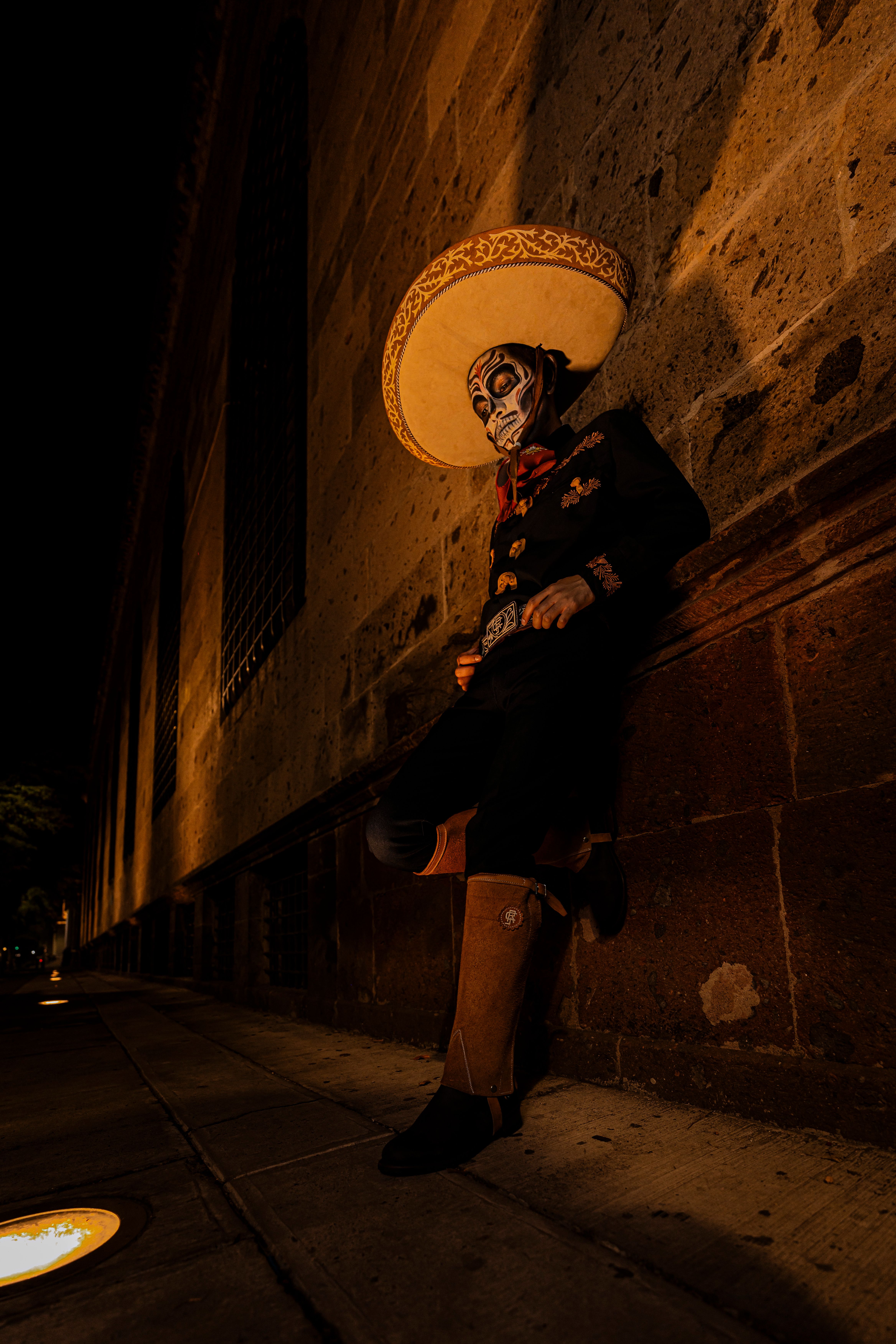 Man in Traditional Clothing and with Painted Face at Night · Free Stock ...