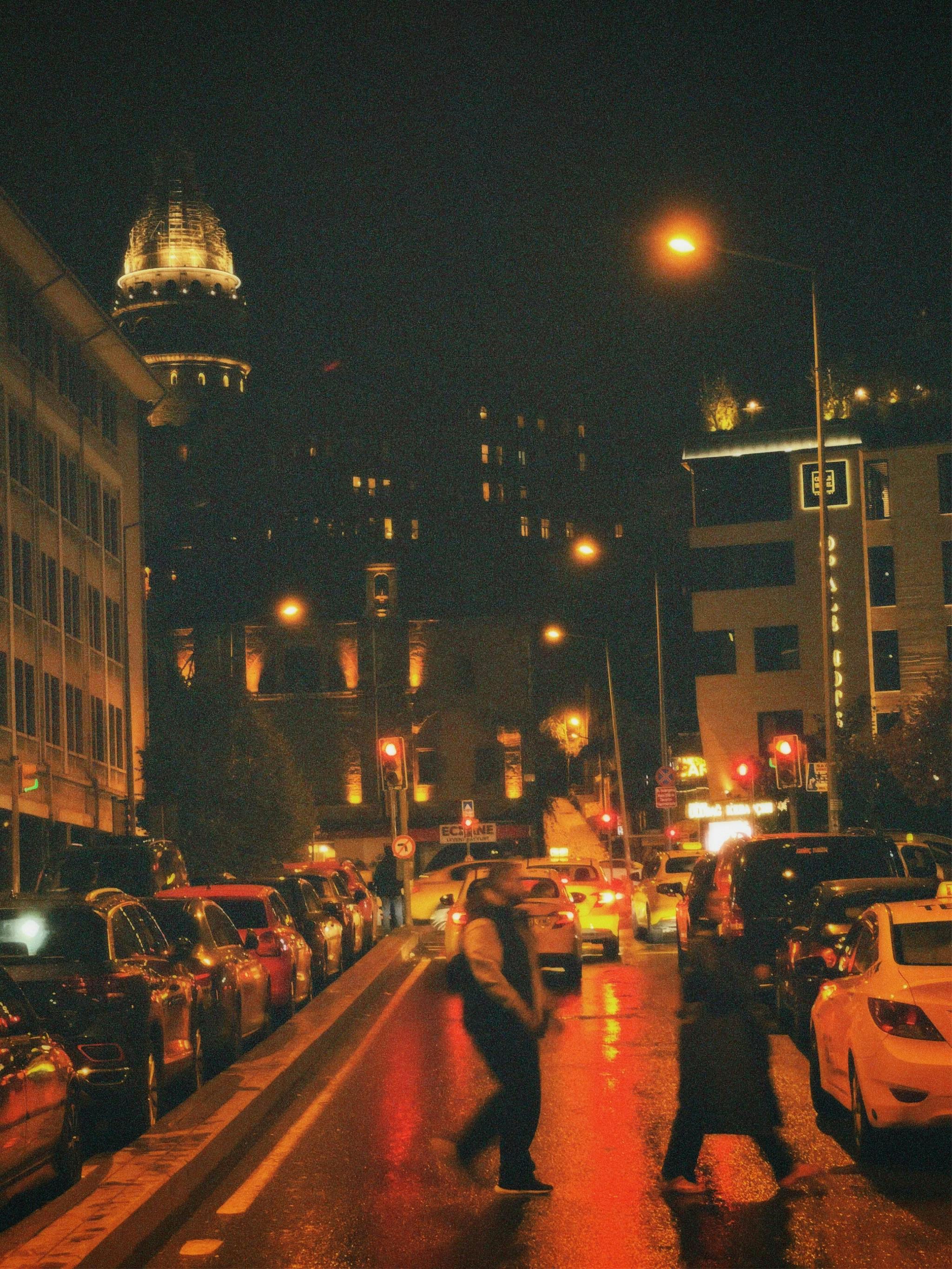 Traffic on Street in City in Turkey at Night · Free Stock Photo