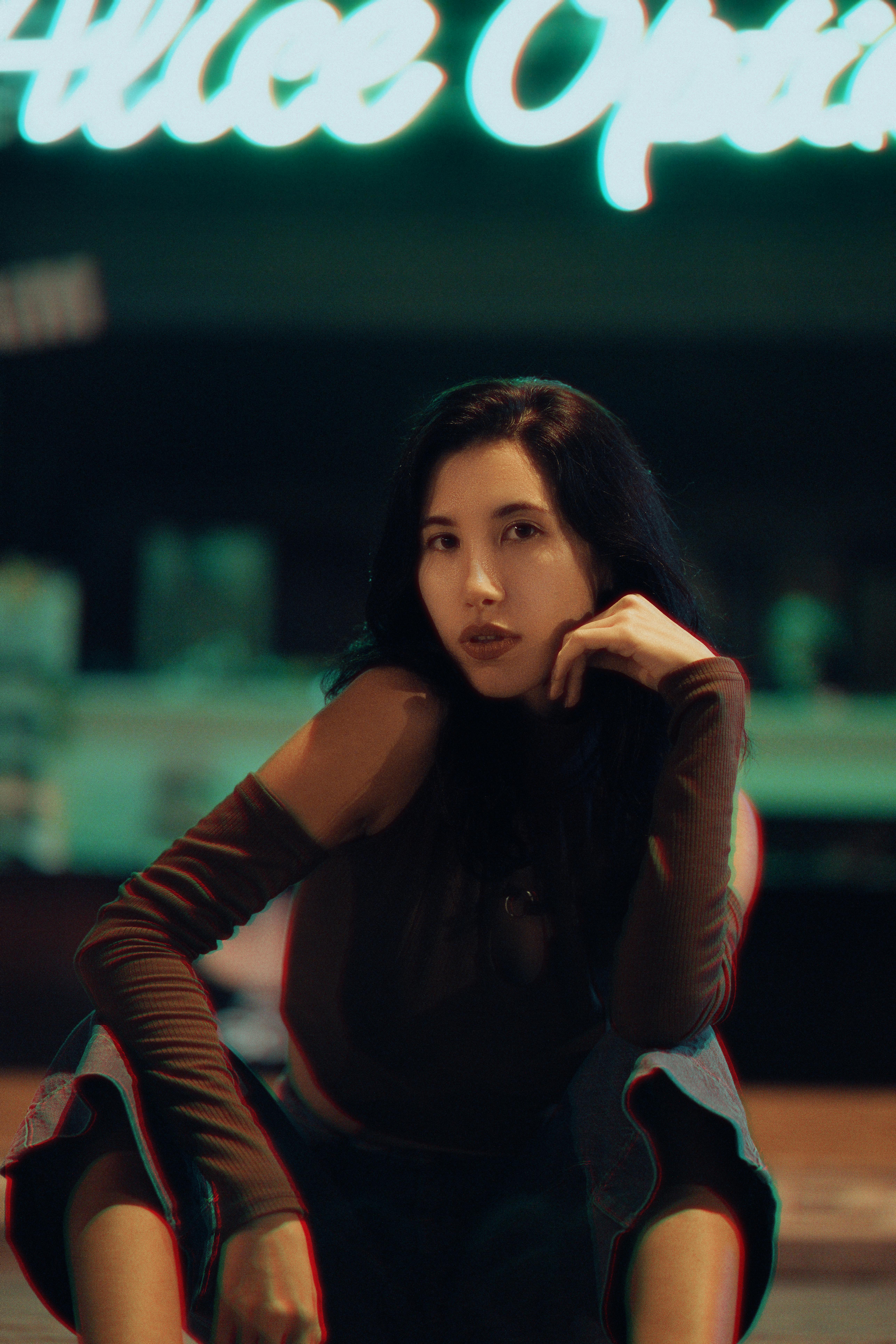 Young Brunette Woman Posing in Brown Crop Top · Free Stock Photo