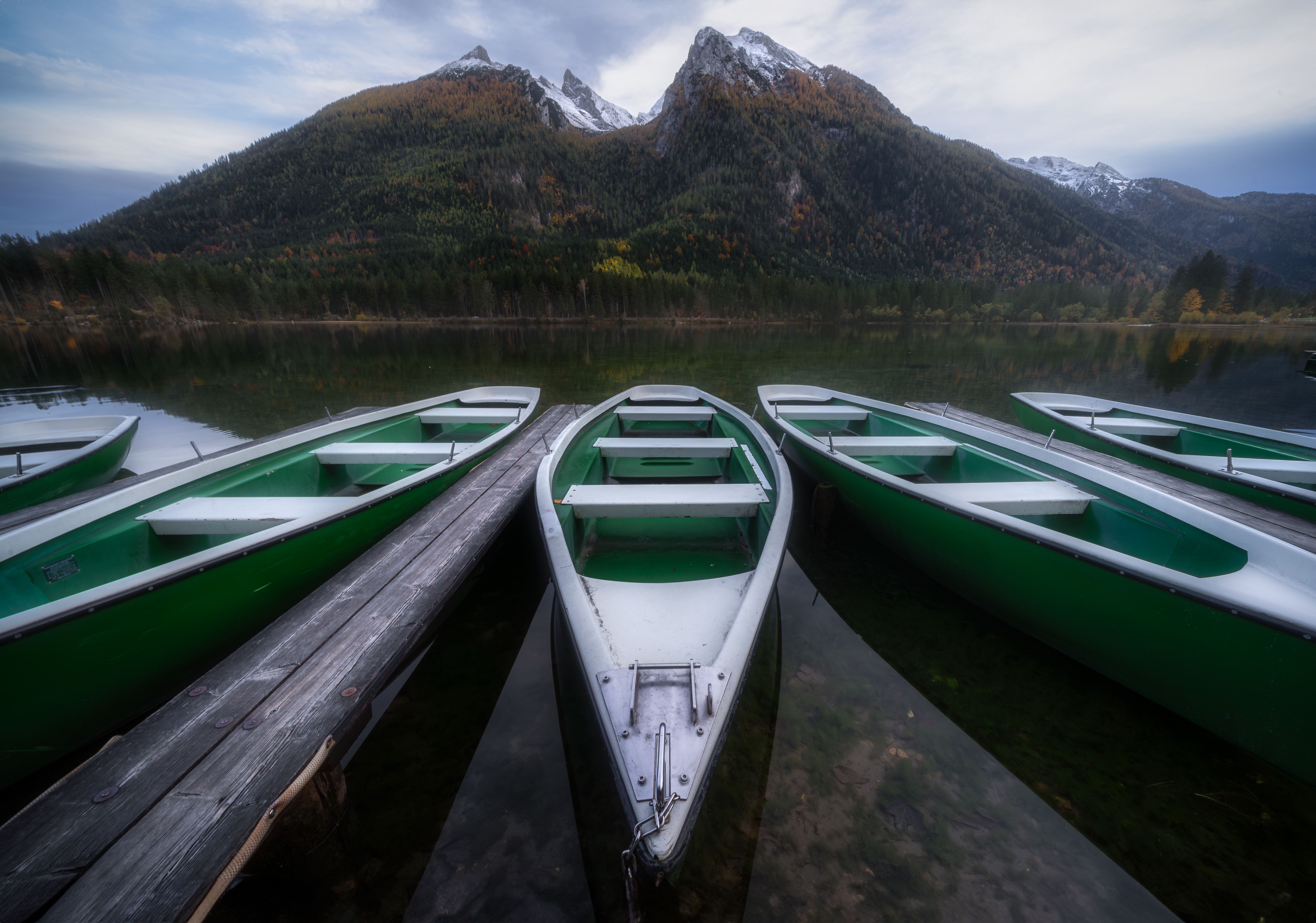 Moored Rental Boats on Hintersee Lake in Bavarian Alps Germany · Free ...