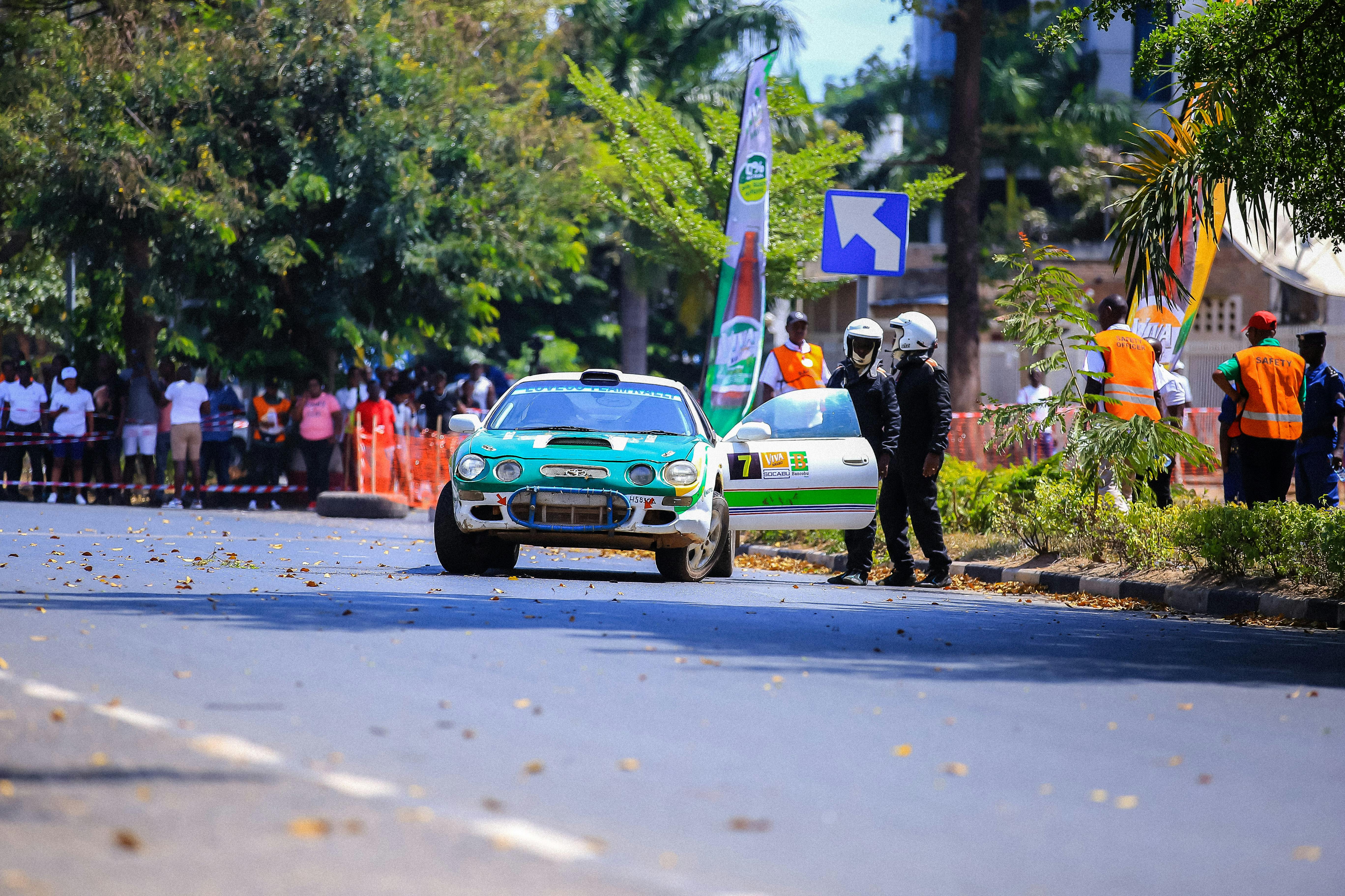 Crew and Race Staff Next to Broken Toyota Celica GT-Four Standing ...