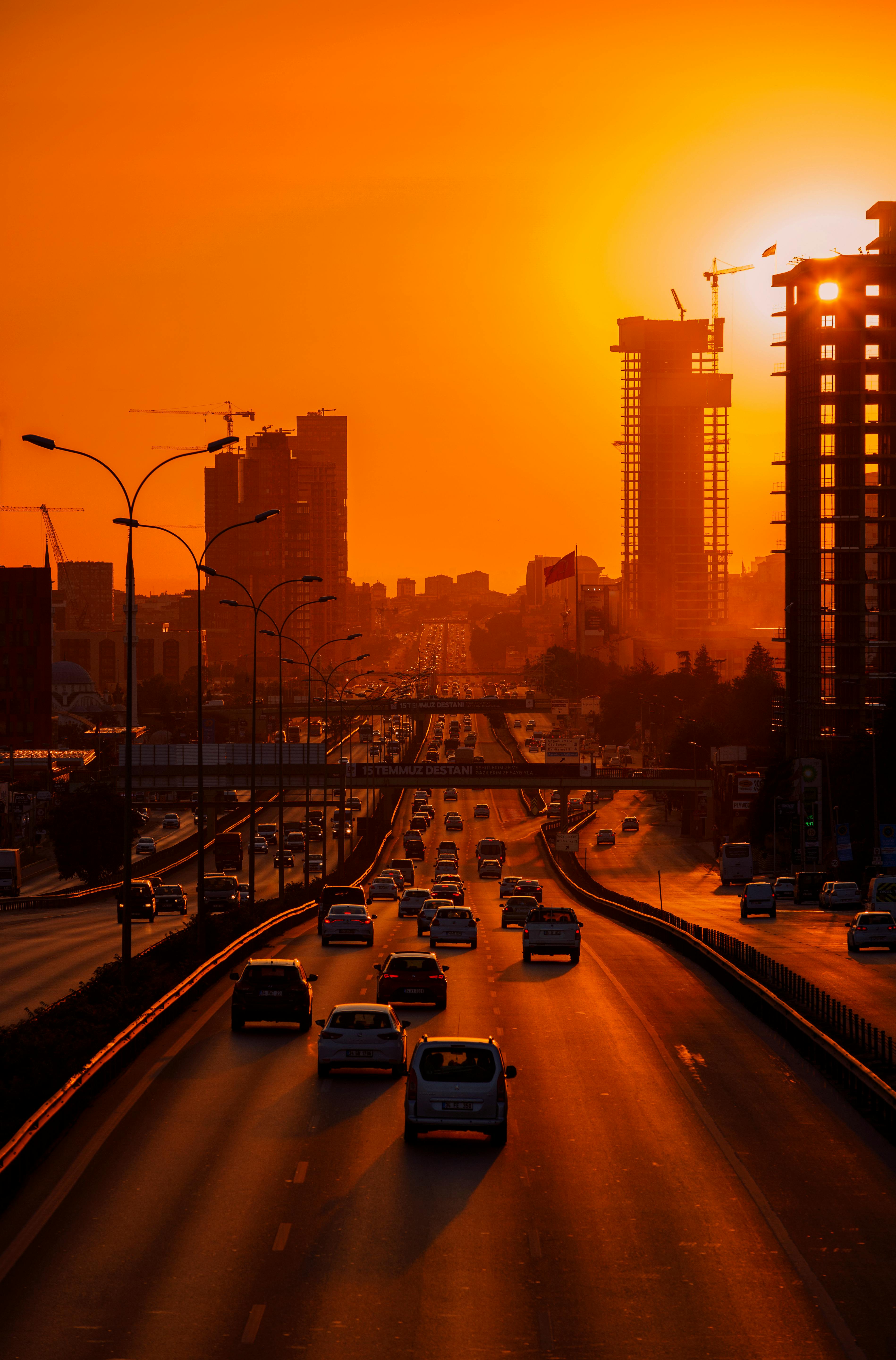 Sunset over a Highway in a City · Free Stock Photo