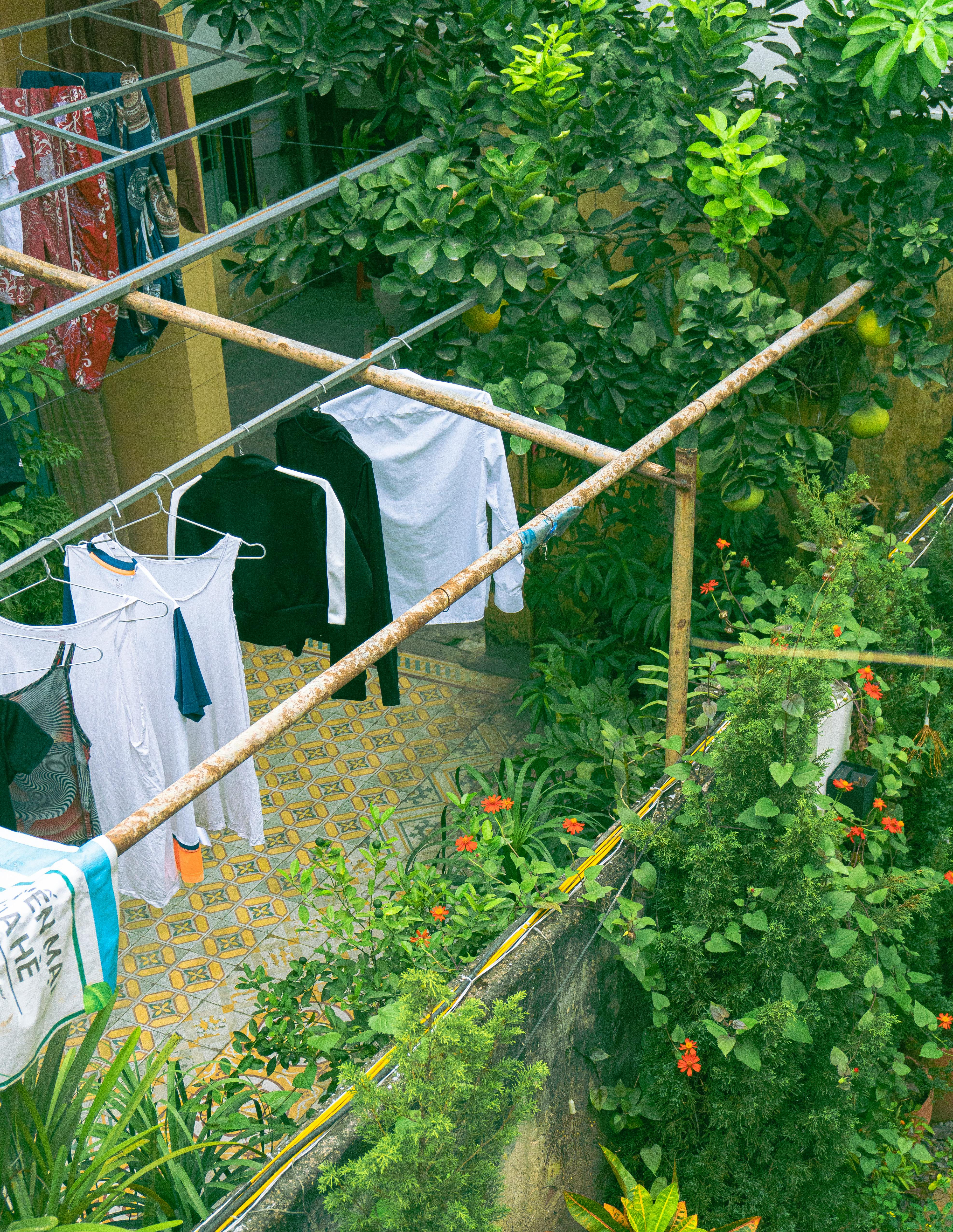 Washing on a String in Garden · Free Stock Photo