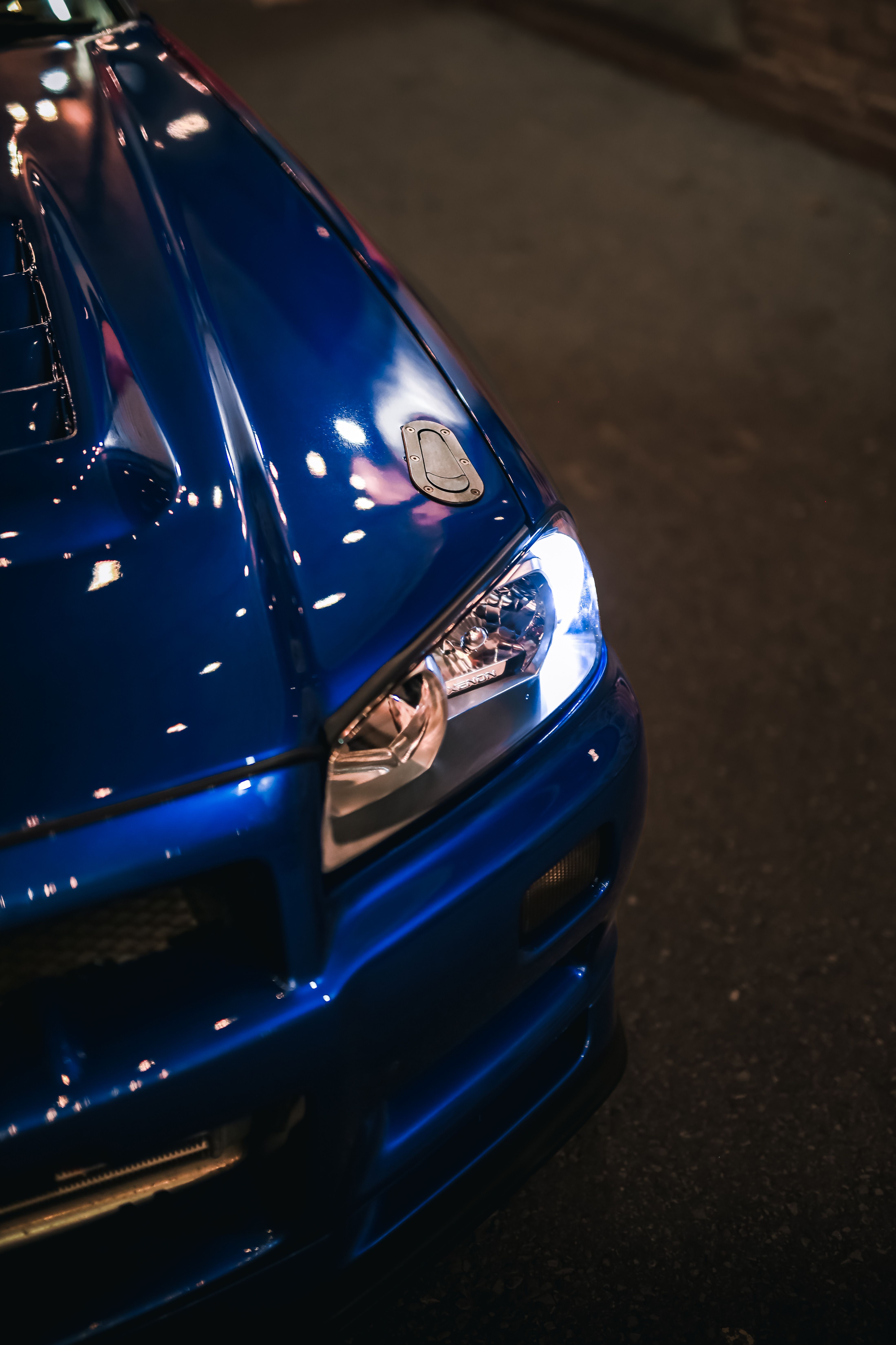 Close up of Blue Nissan Skyline · Free Stock Photo