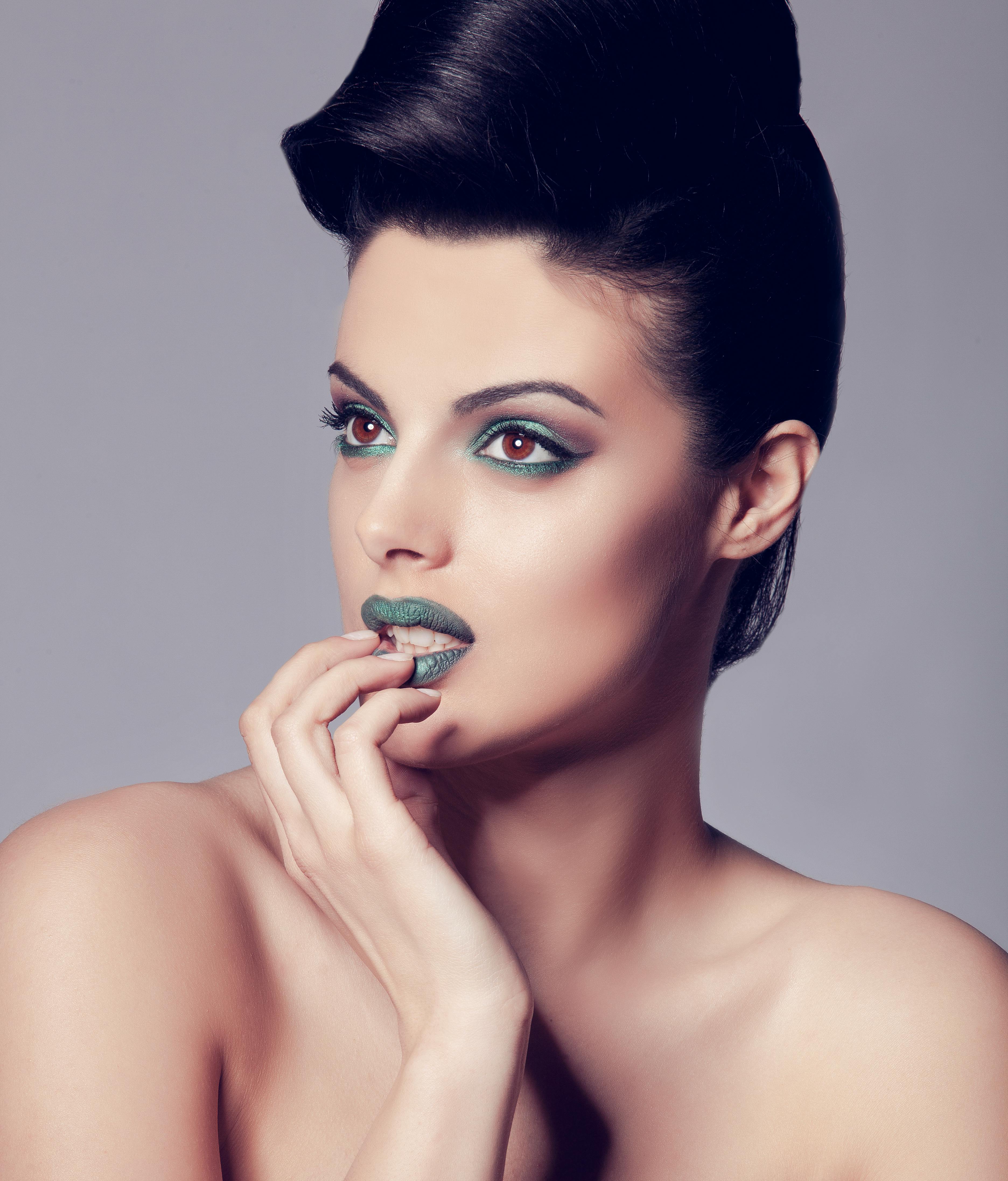 Model with Updo and Glamour Makeup · Free Stock Photo