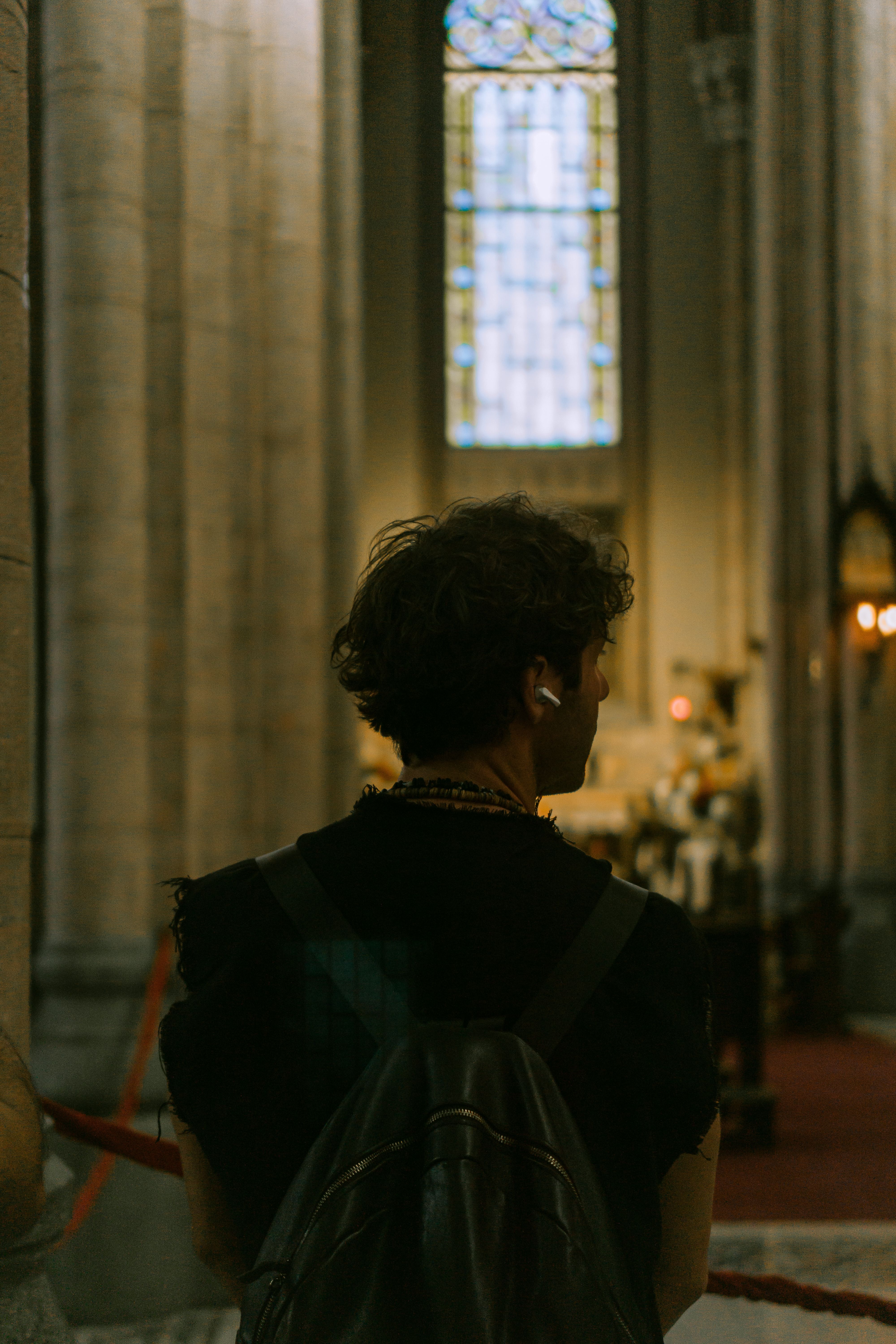 Back View of a Man Standing in a Cathedral · Free Stock Photo