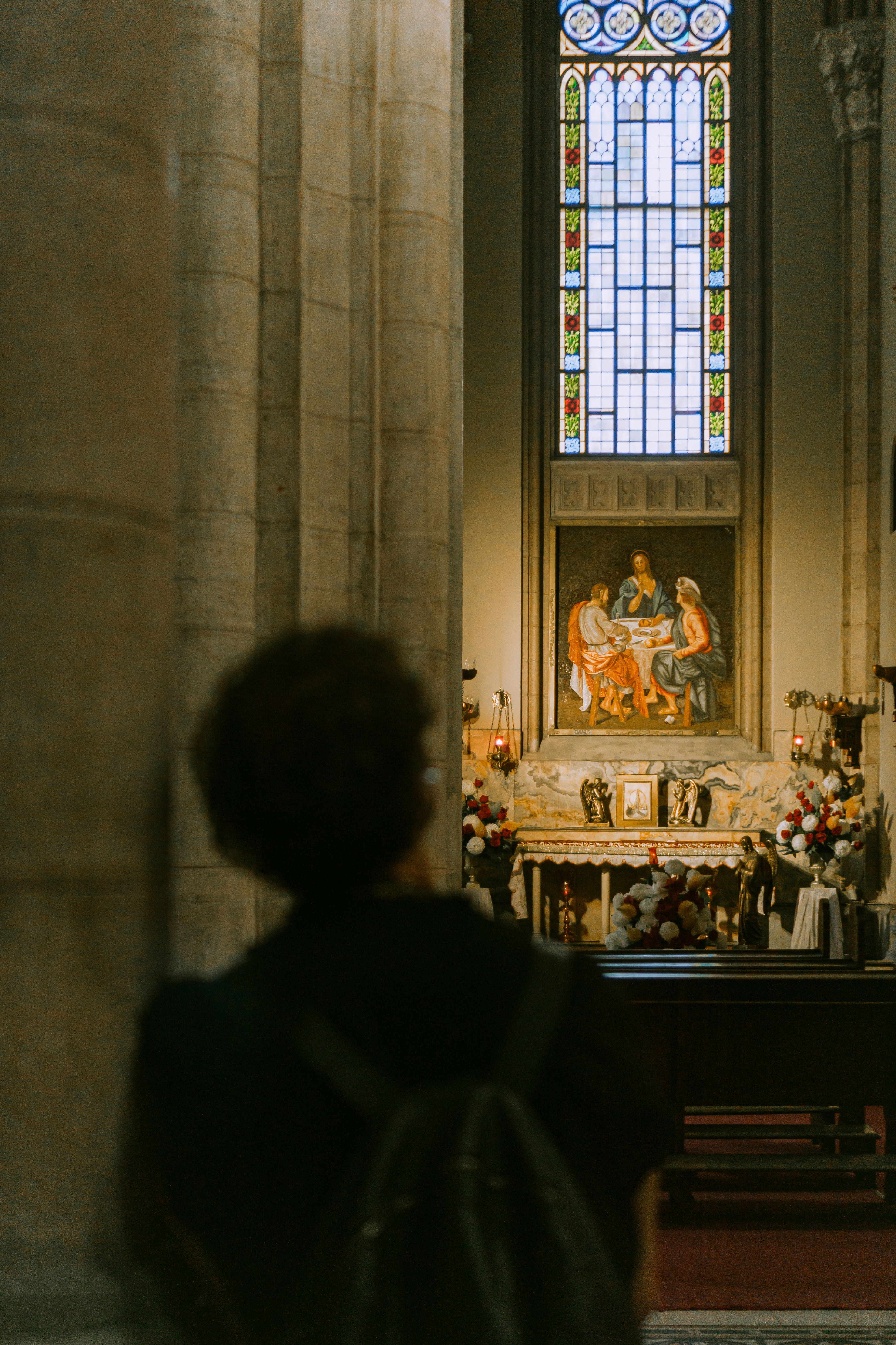 Man Looking at Altar in Catholic Church · Free Stock Photo
