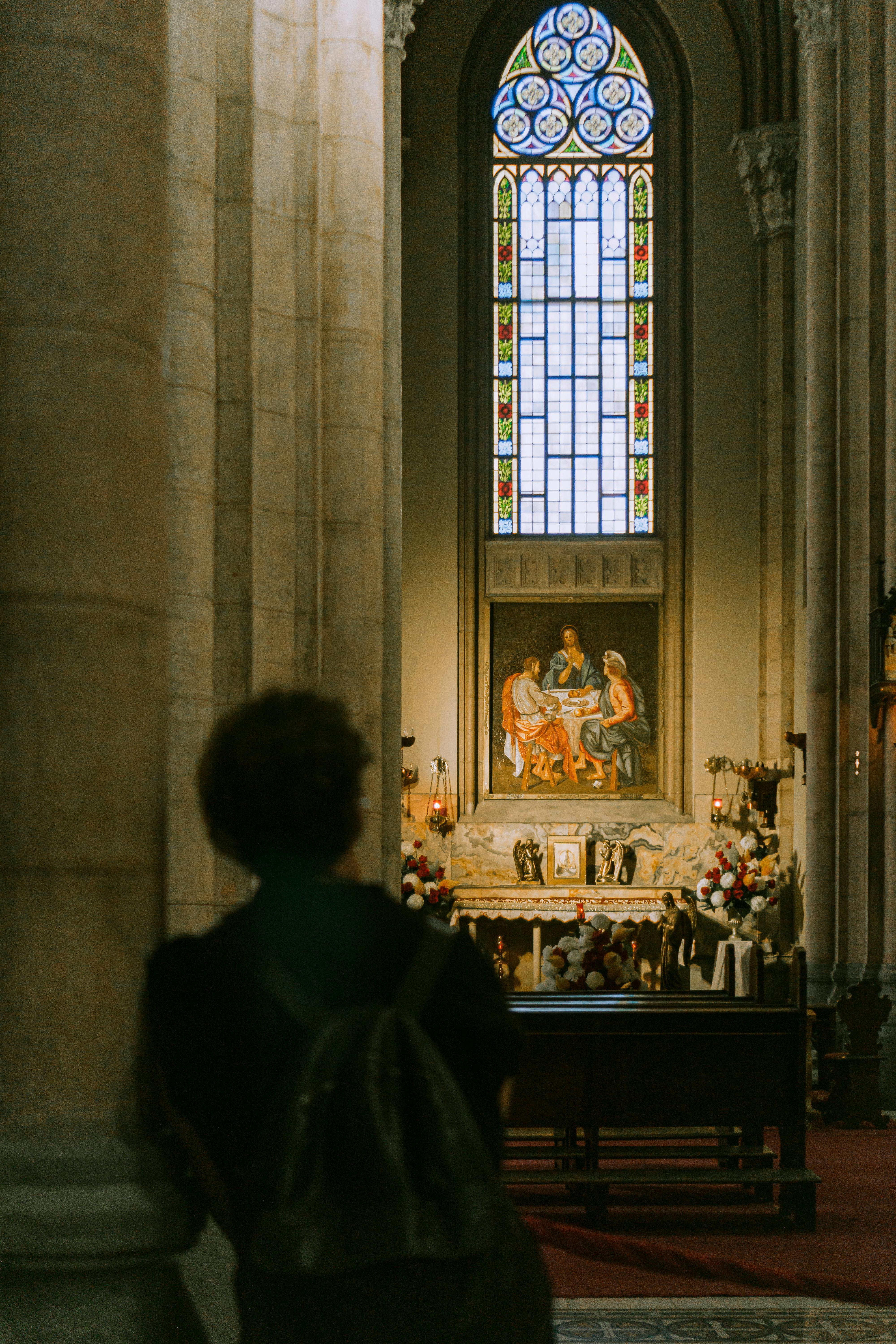 Back View of a Person in a Church · Free Stock Photo