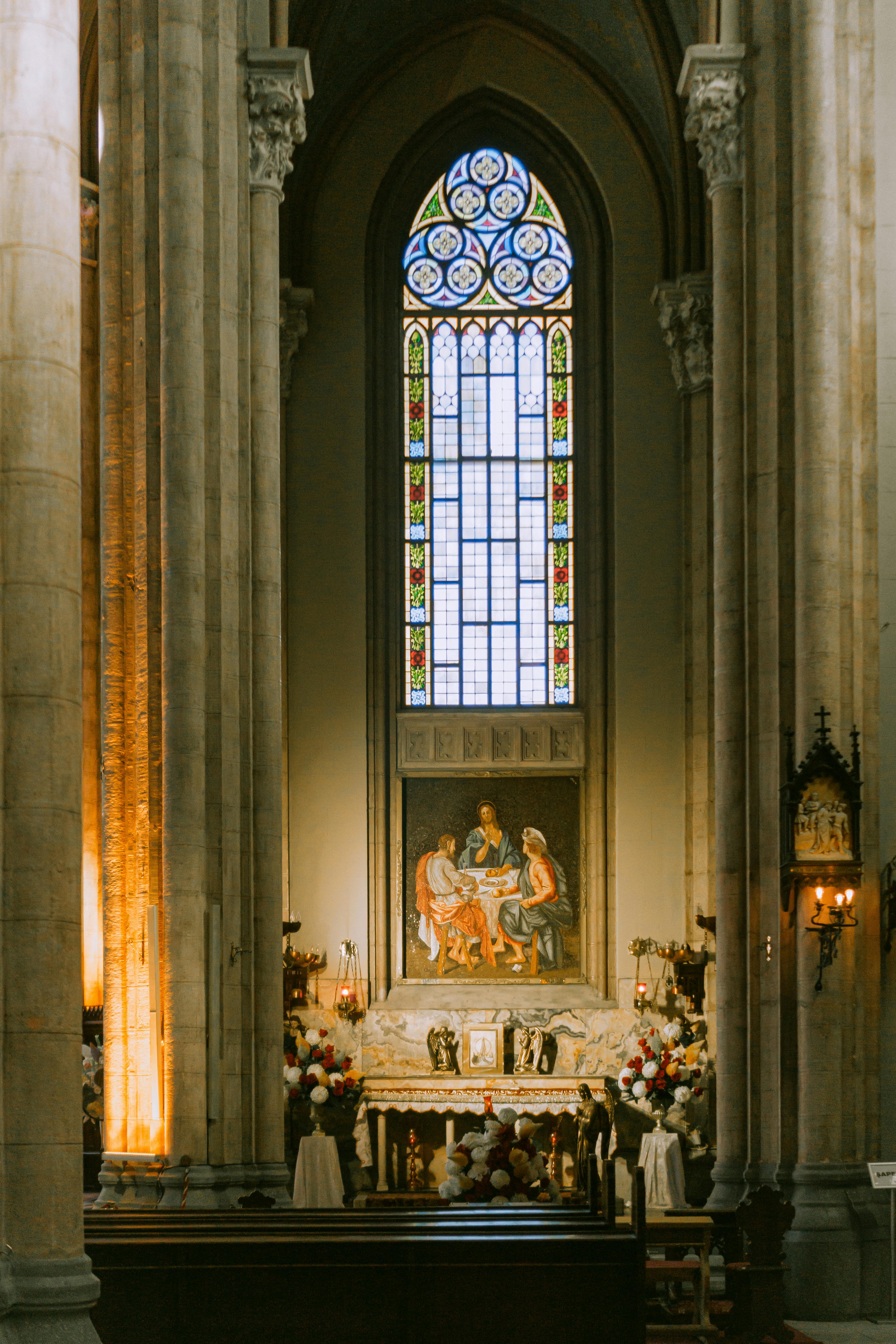 Stained Glass over Altar in Church · Free Stock Photo