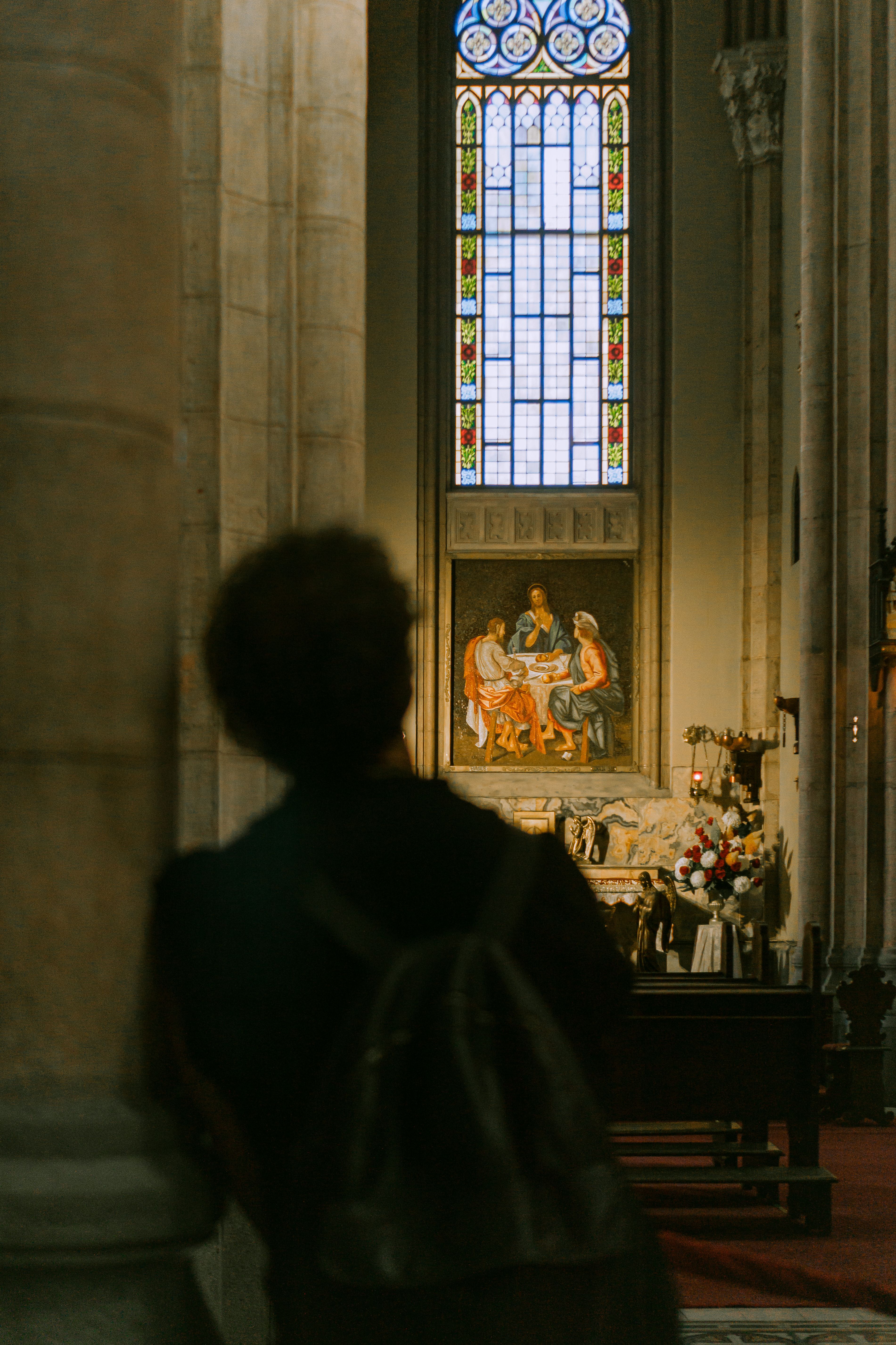 Man Looking at Altar in Church · Free Stock Photo