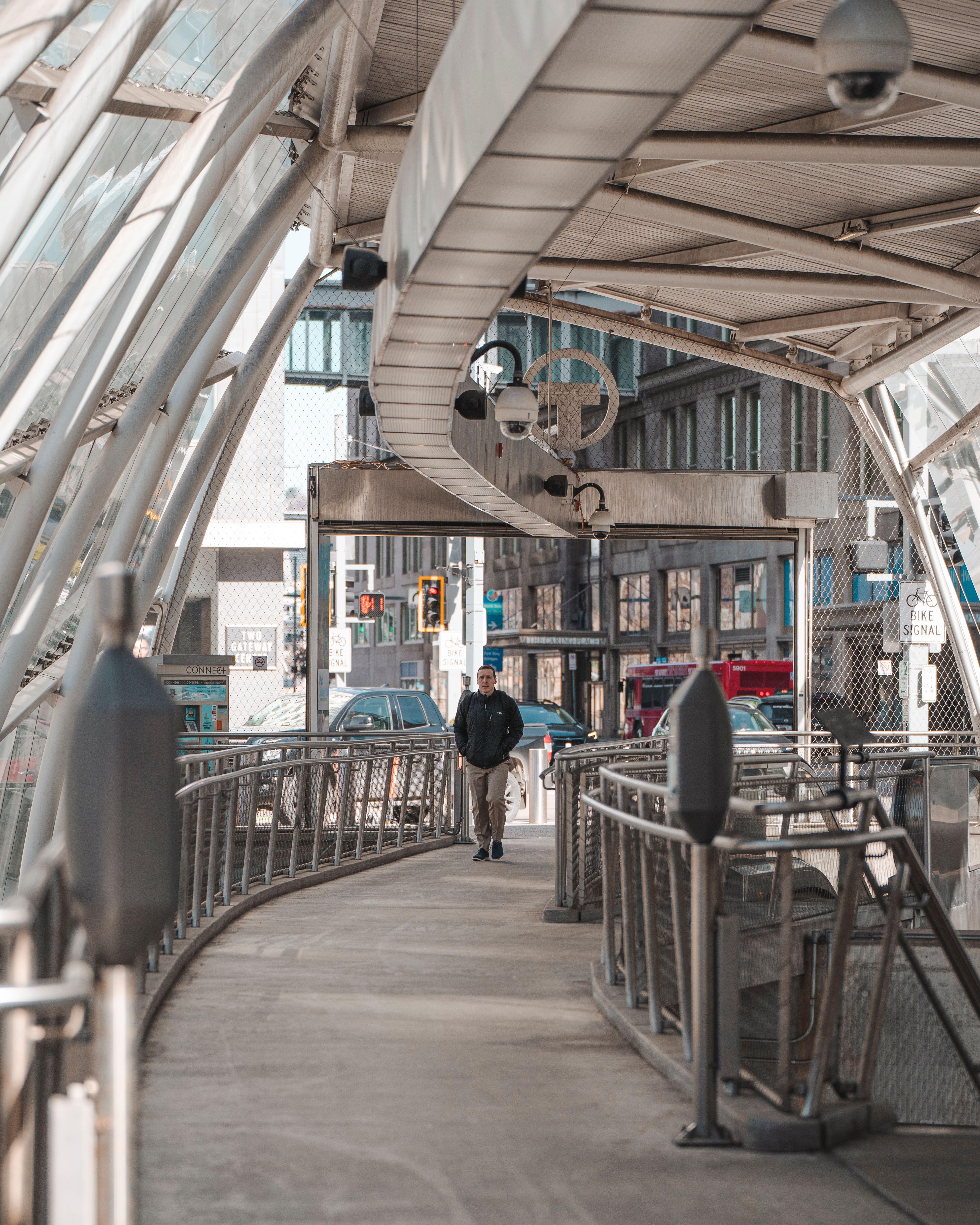 Pedestrian Near Entrance to Gateway Station in Pittsburgh, Pennsylvania ...