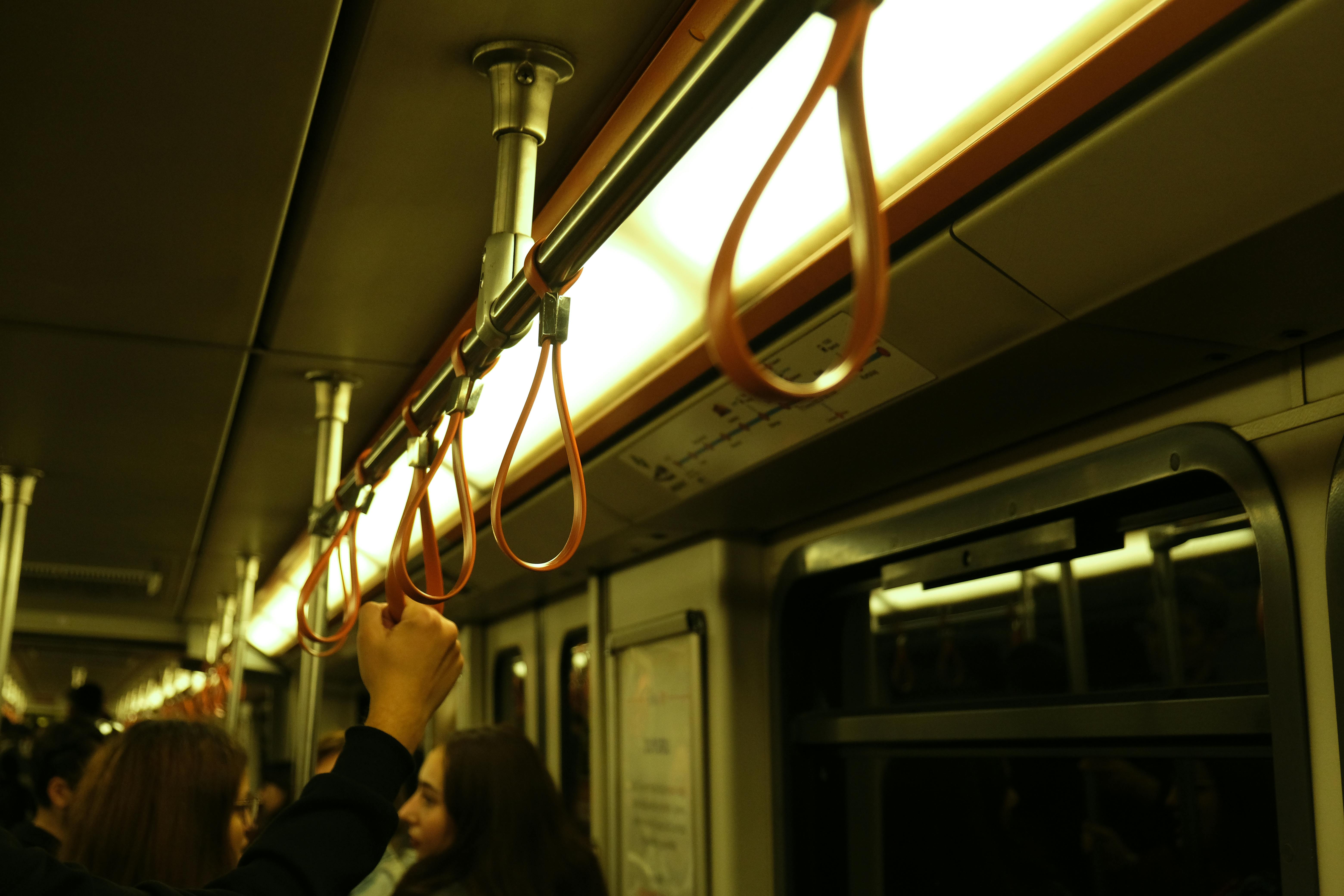 Handles Hanging in Train · Free Stock Photo