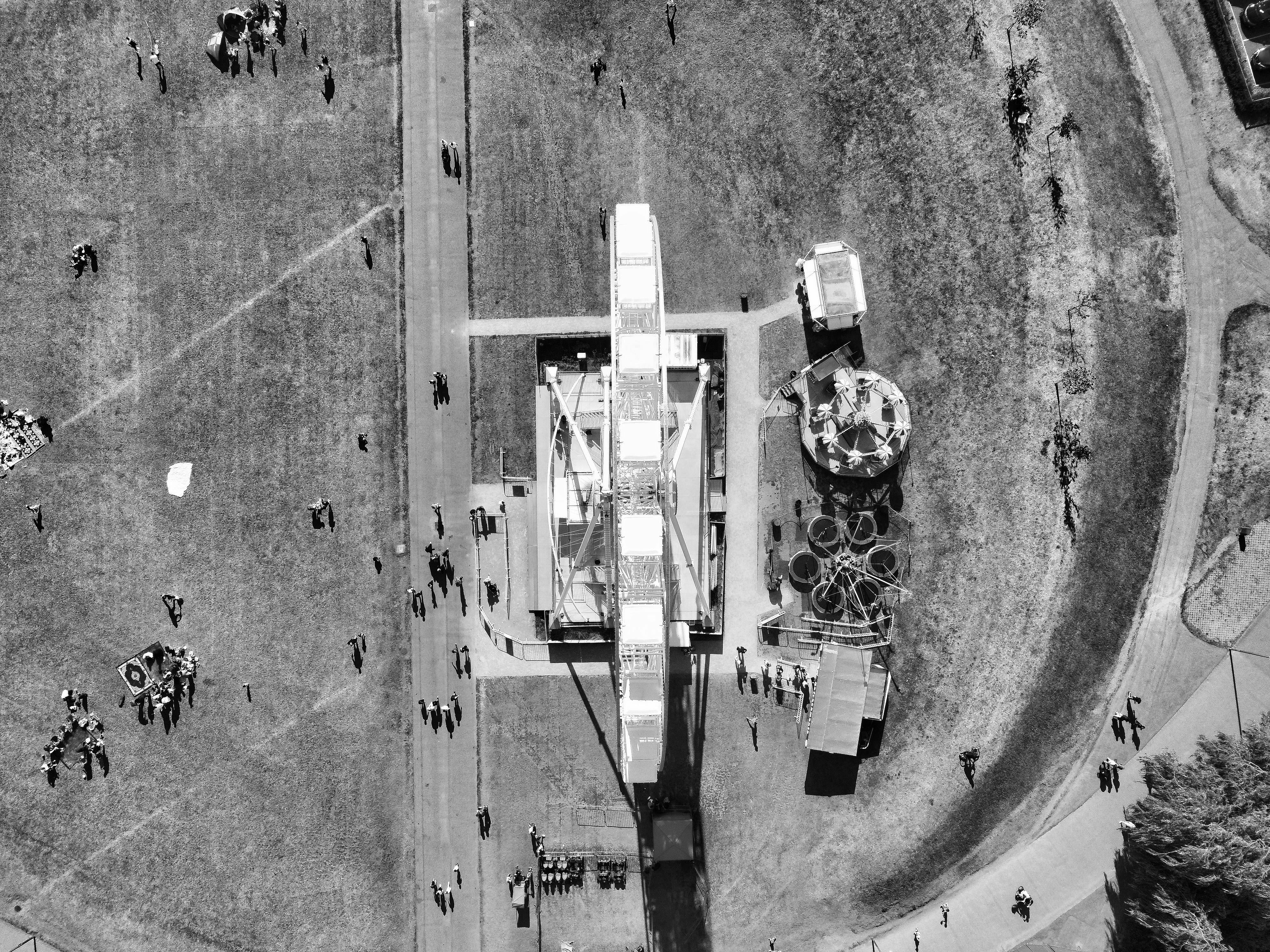 Ferris Wheel in Birds Eye View · Free Stock Photo