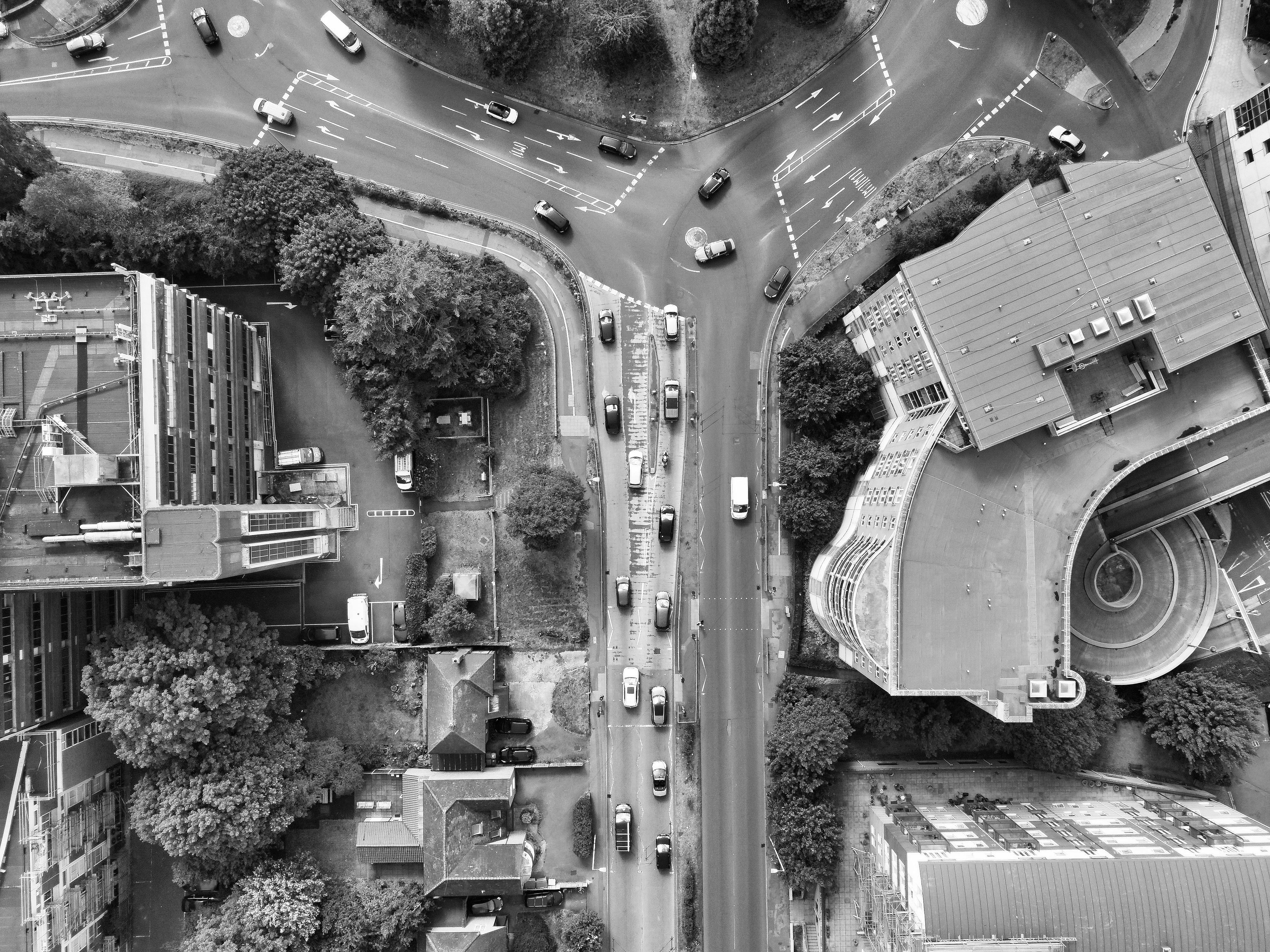 Top View of a Large Intersection · Free Stock Photo