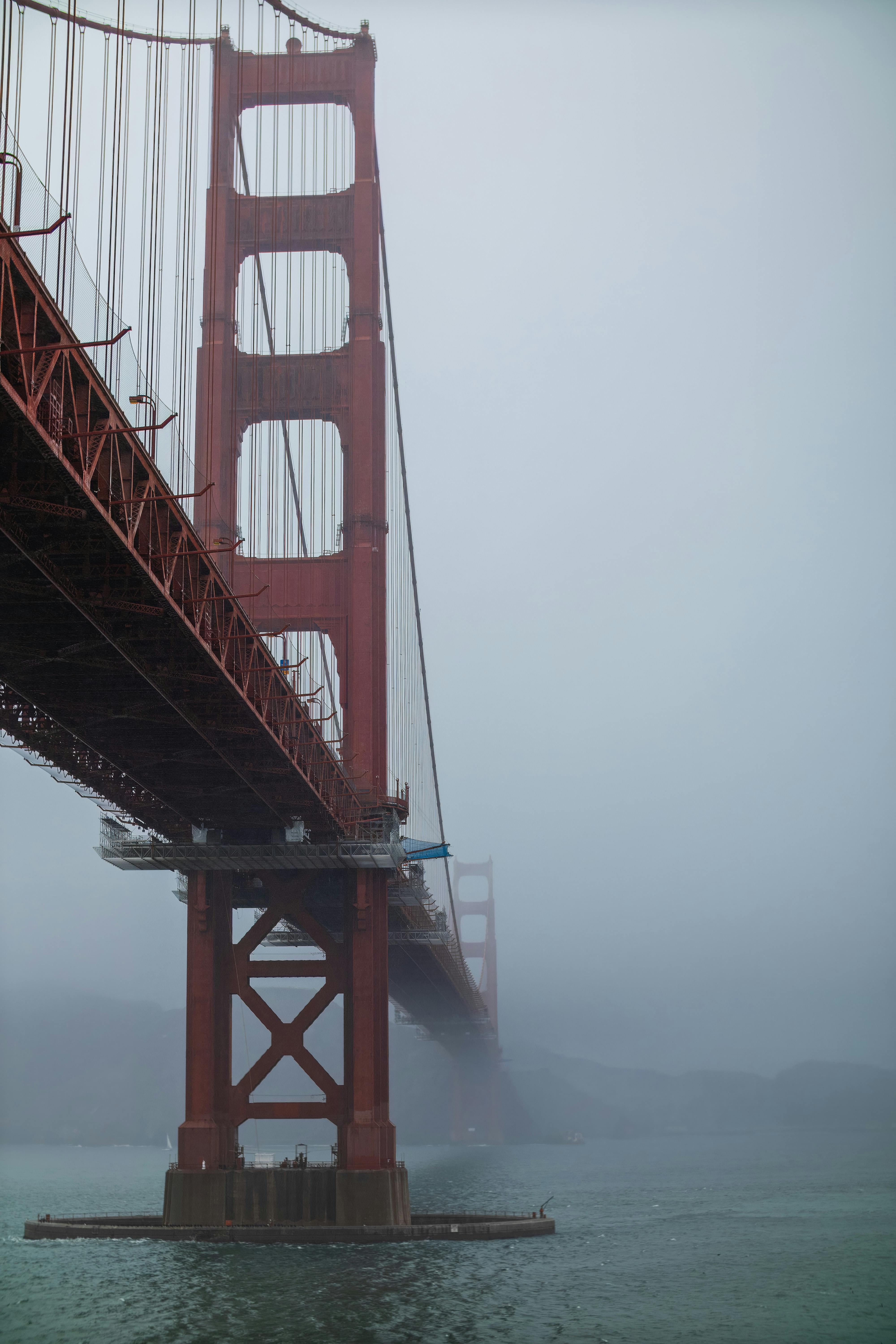 High Angle View of Suspension Bridge Against Sky · Free Stock Photo