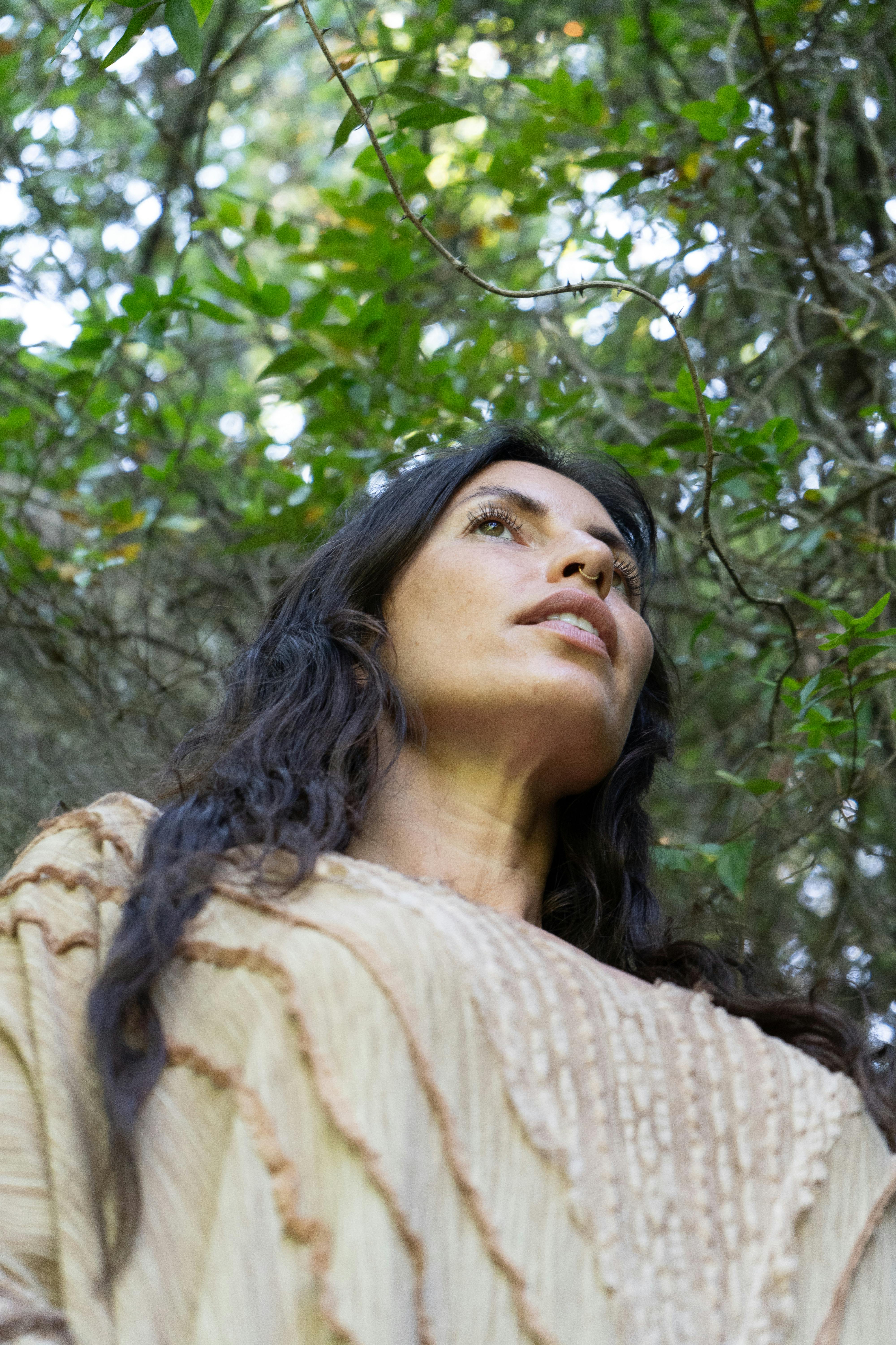 Brunette Woman under Tree · Free Stock Photo