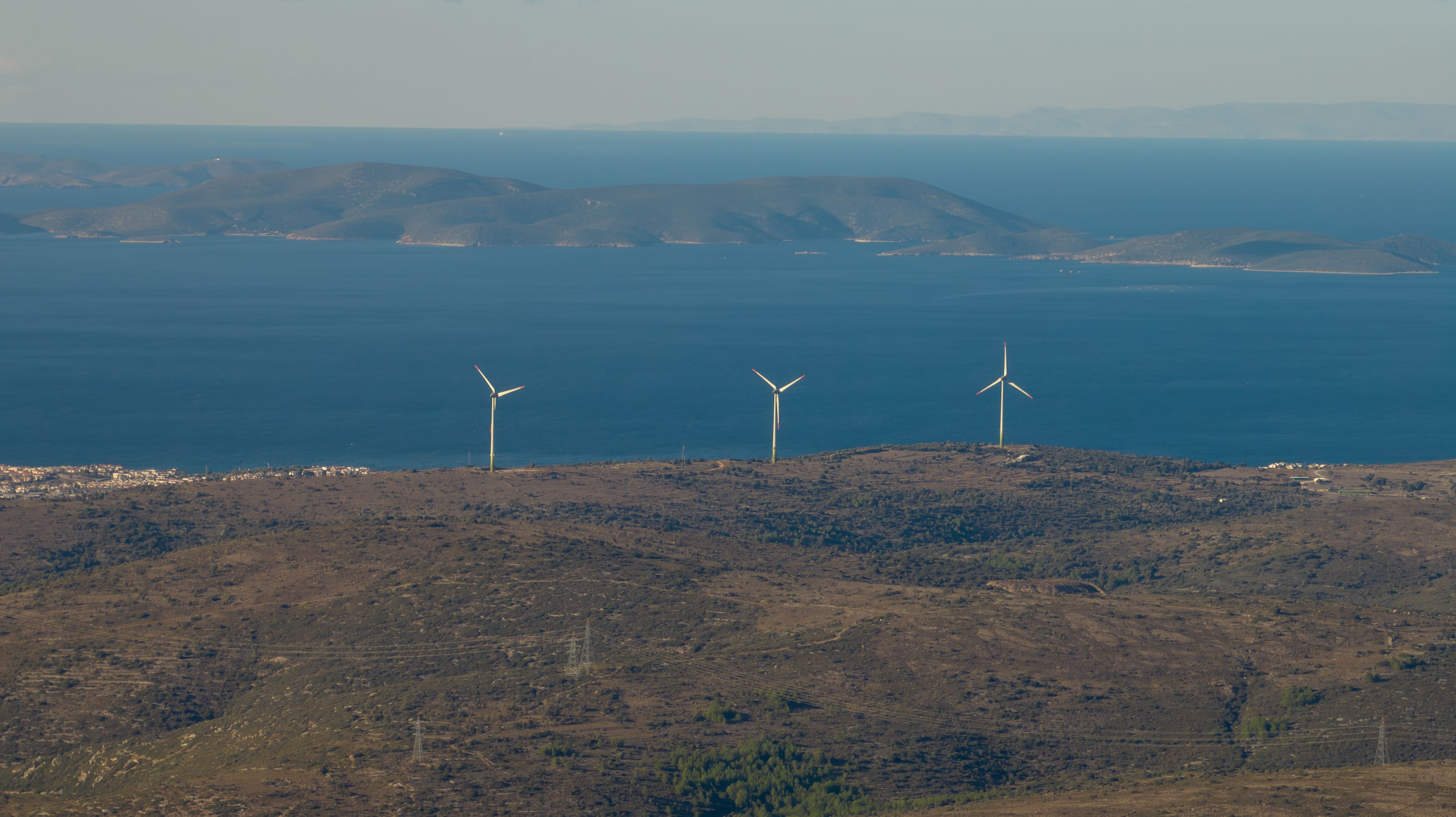 Aerial View of Wind Turbines on the Seashore · Free Stock Photo