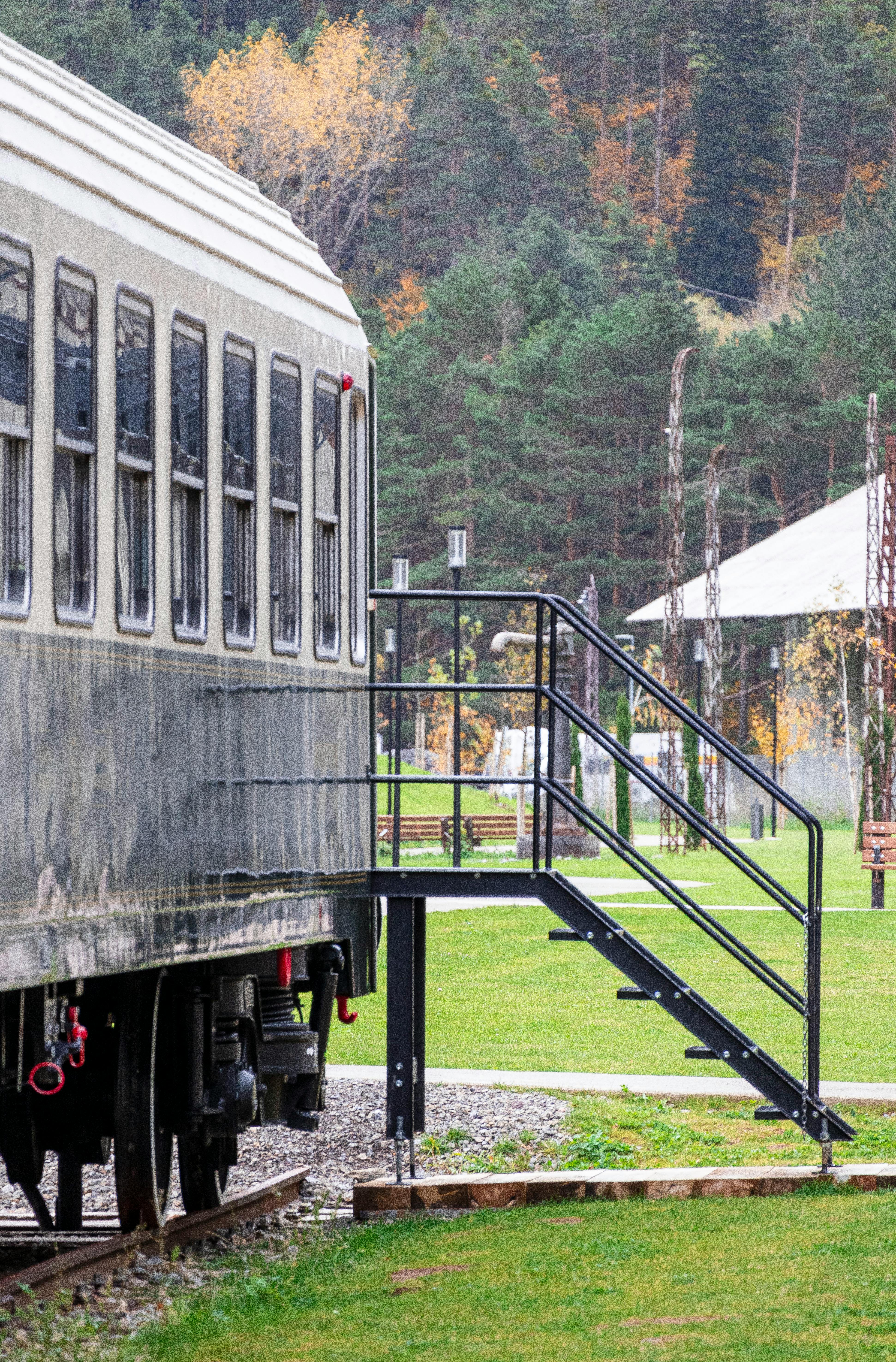Gray Scale Photo of Classic Train · Free Stock Photo