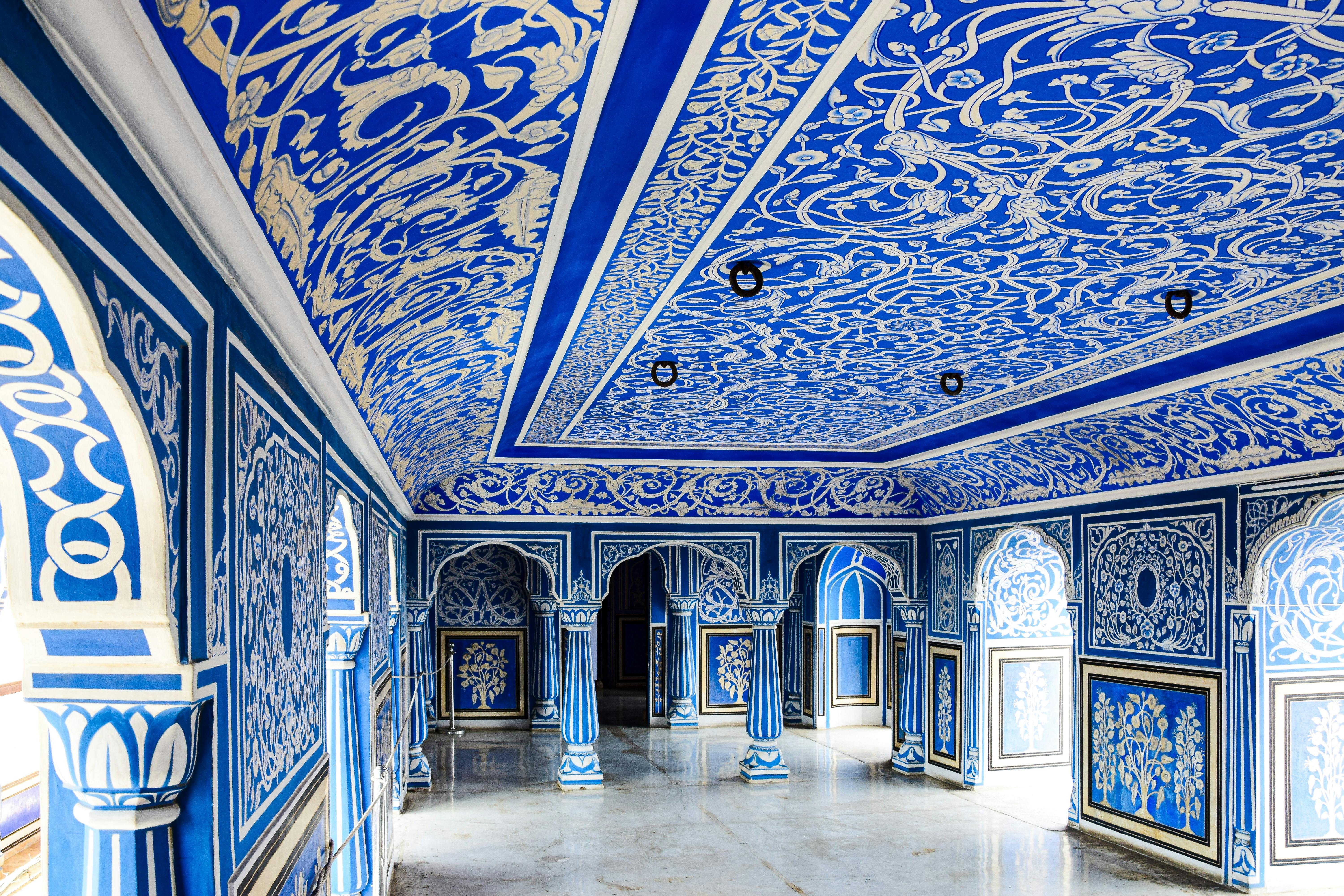 Blue Walls in The City Palace in Jaipur · Free Stock Photo