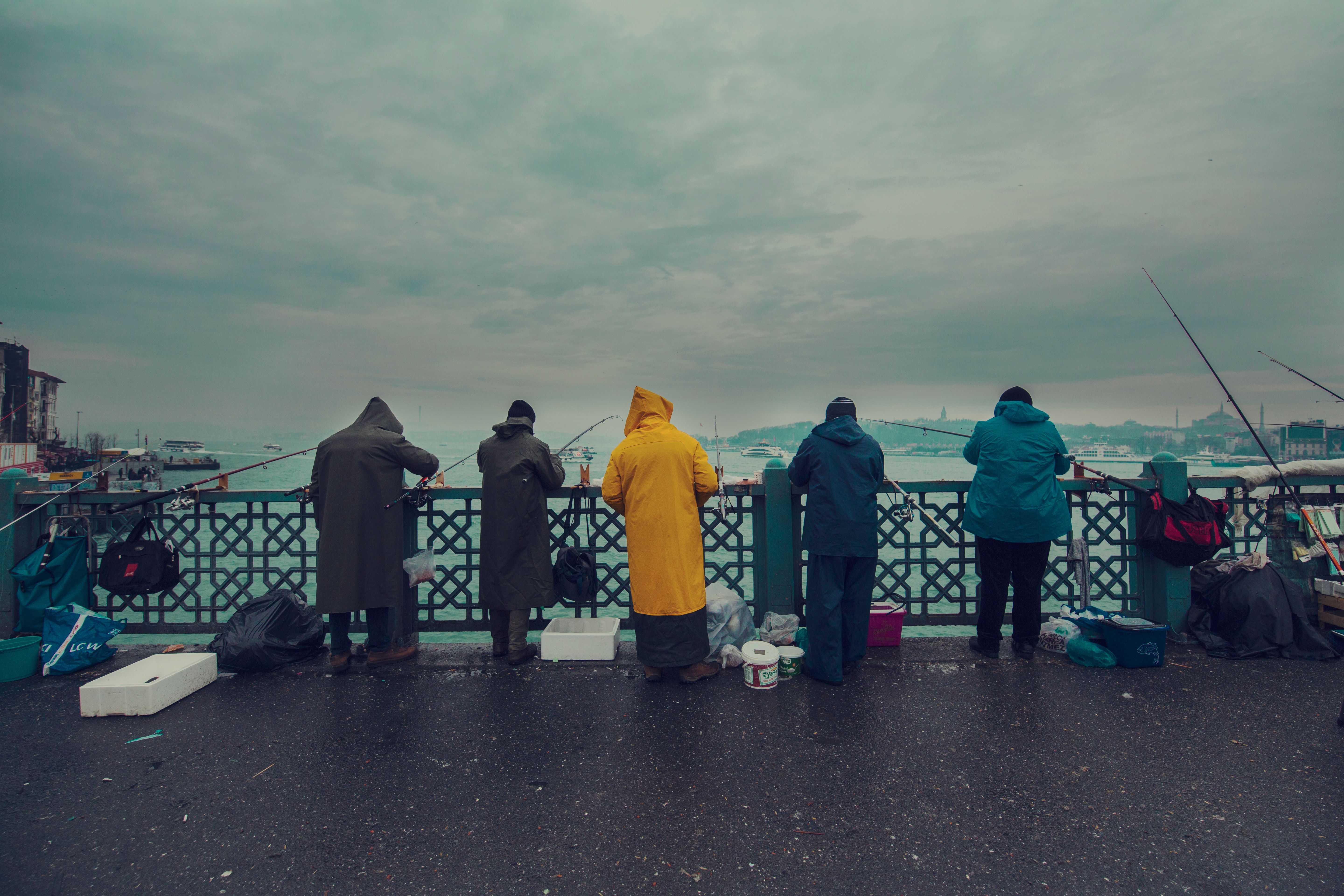 Anglers Fishing in Bosphorus Strait · Free Stock Photo