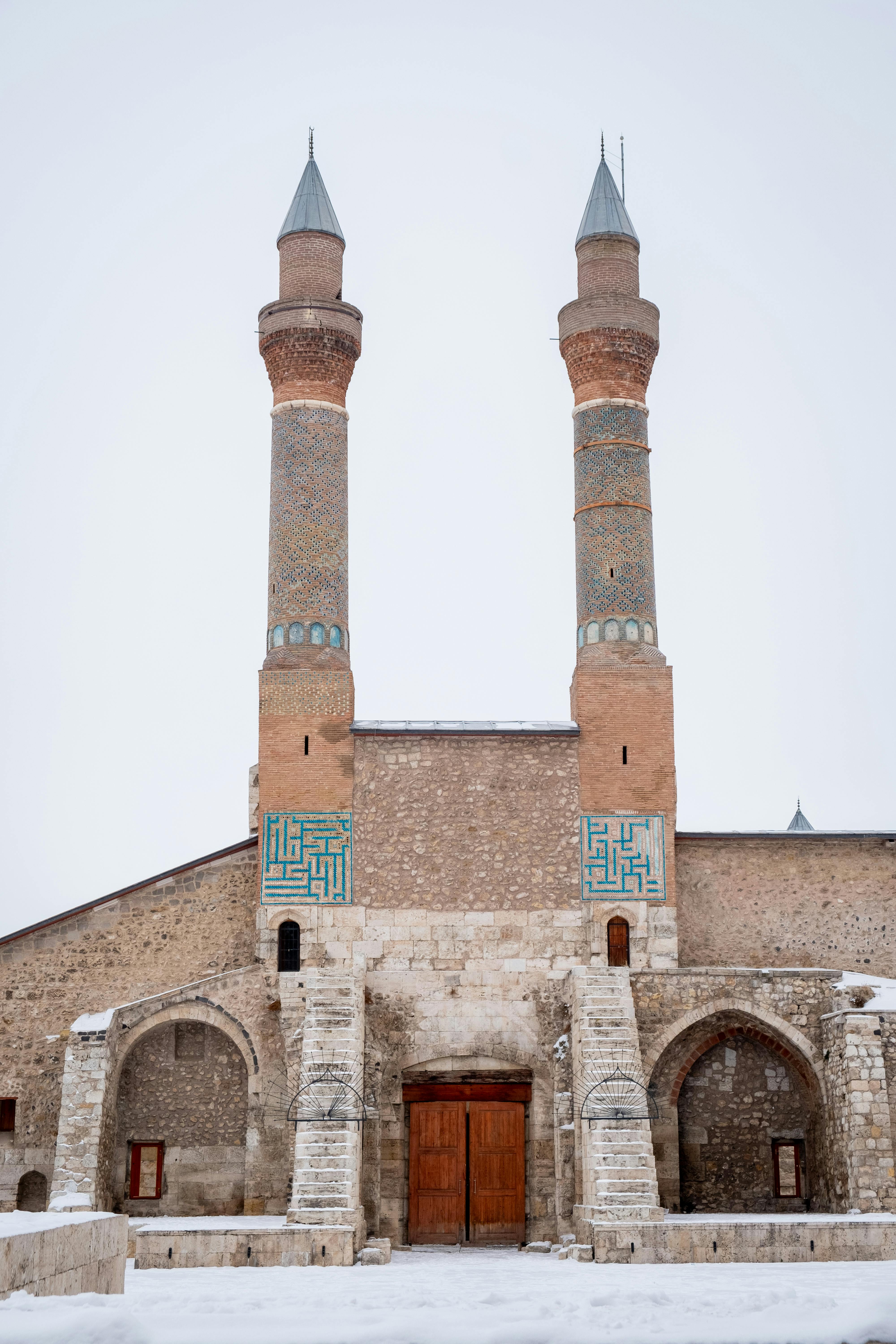 Gate and Minarets of Religious School Double Minaret Madrasah in Sivas ...