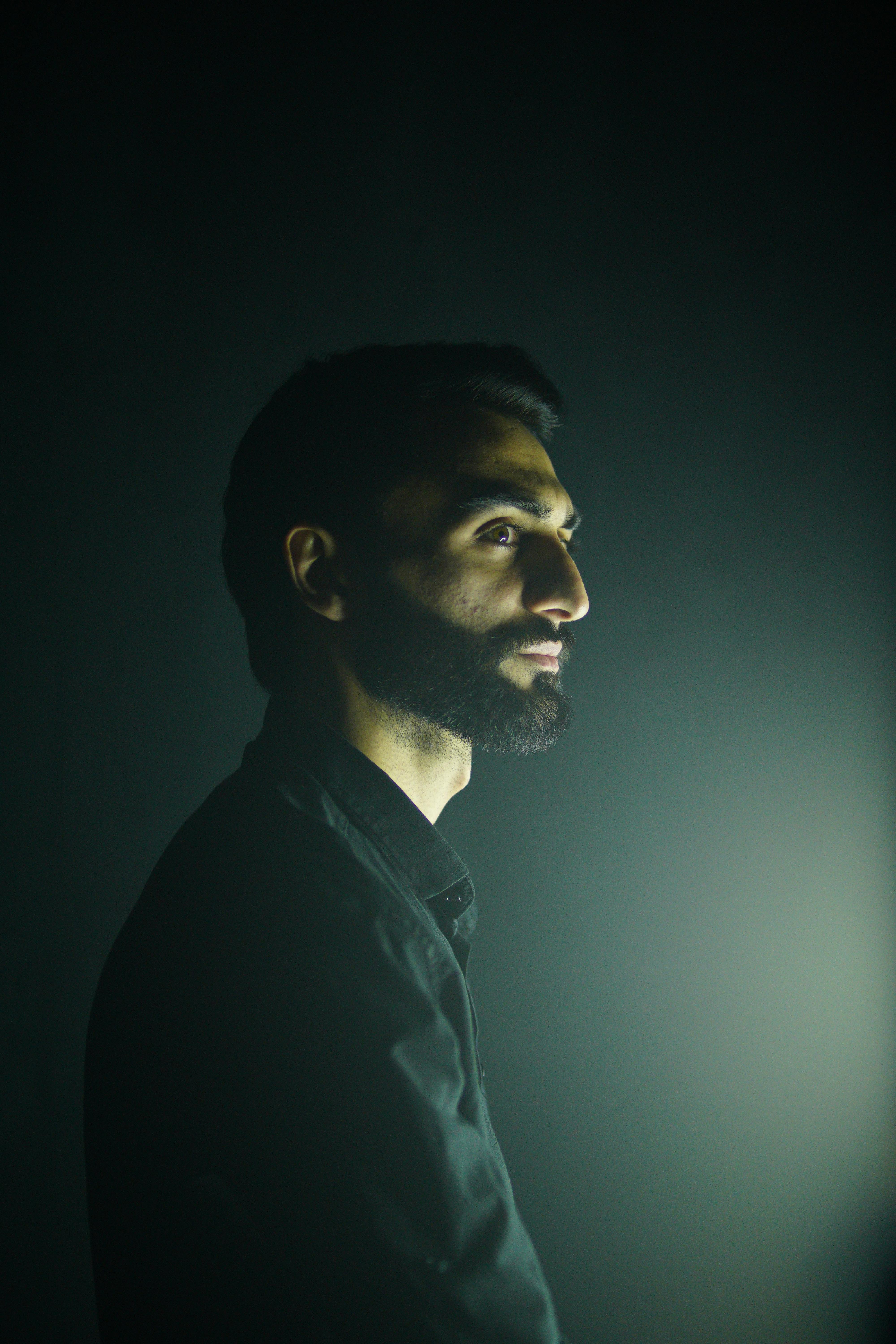 Portrait of Man with Beard in Light · Free Stock Photo