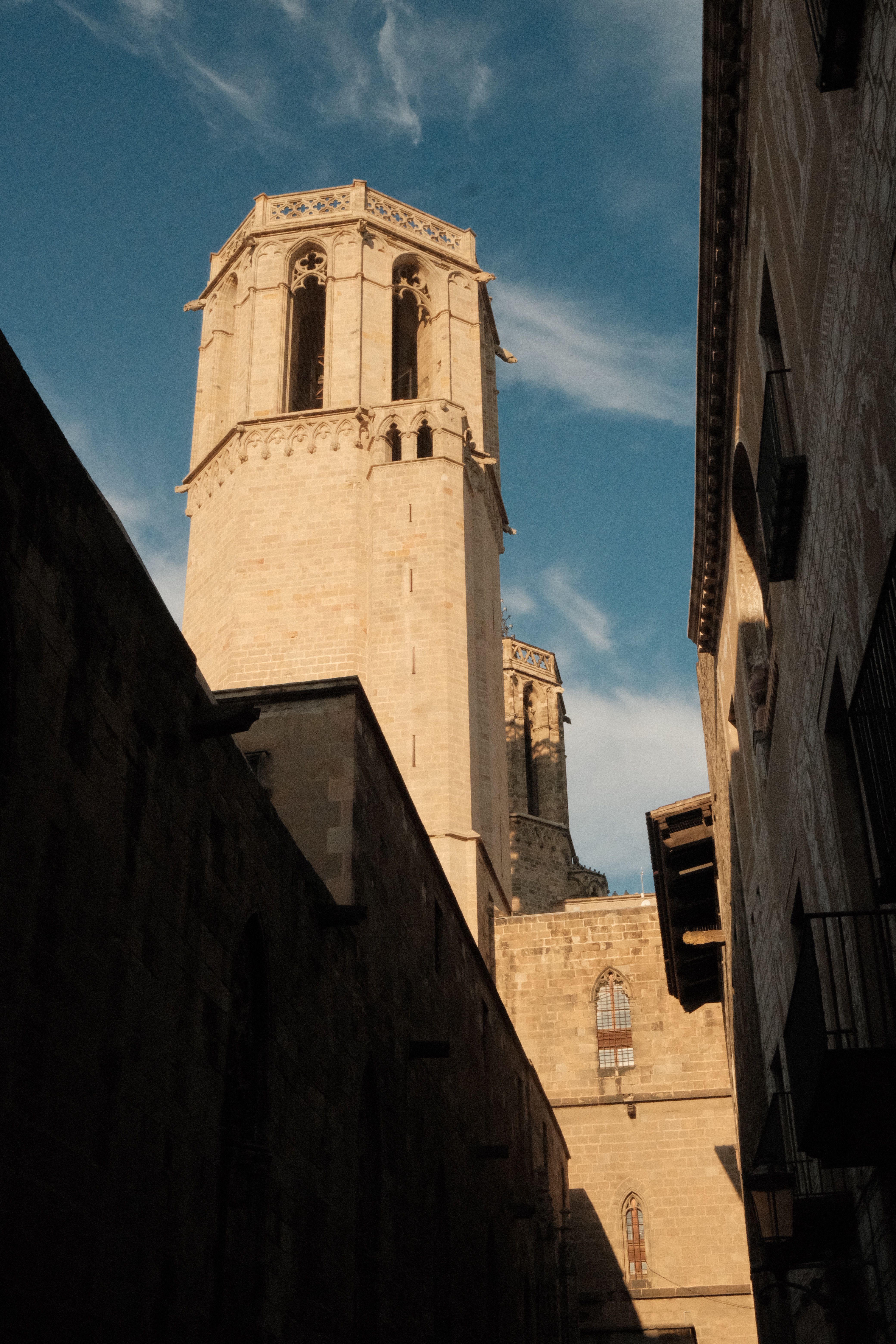 Gothic Bell Tower of the Barcelona Cathedral, Barcelona, Spain · Free ...