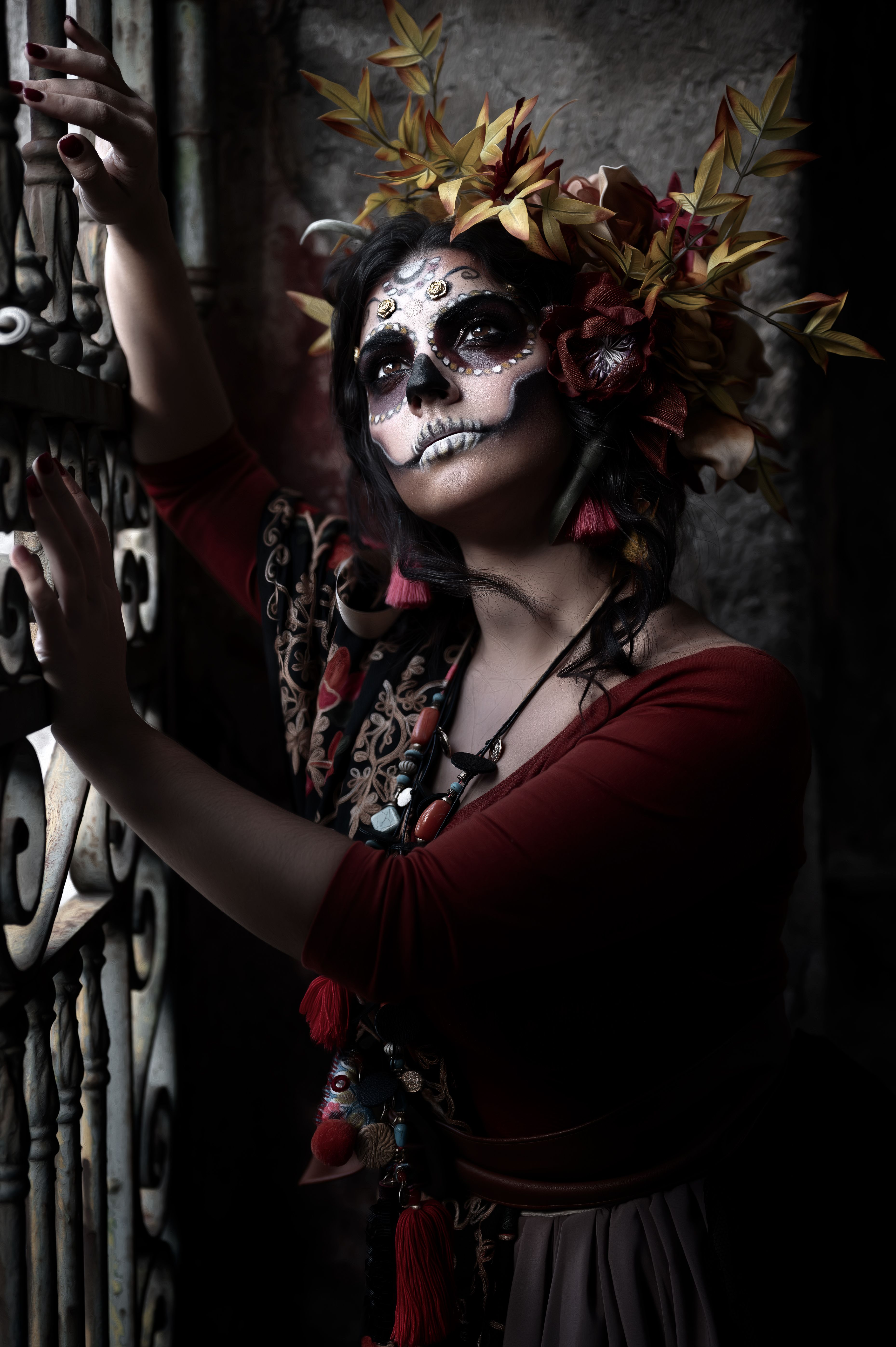 Woman Wearing Catrina Makeup for Day of the Dead · Free Stock Photo