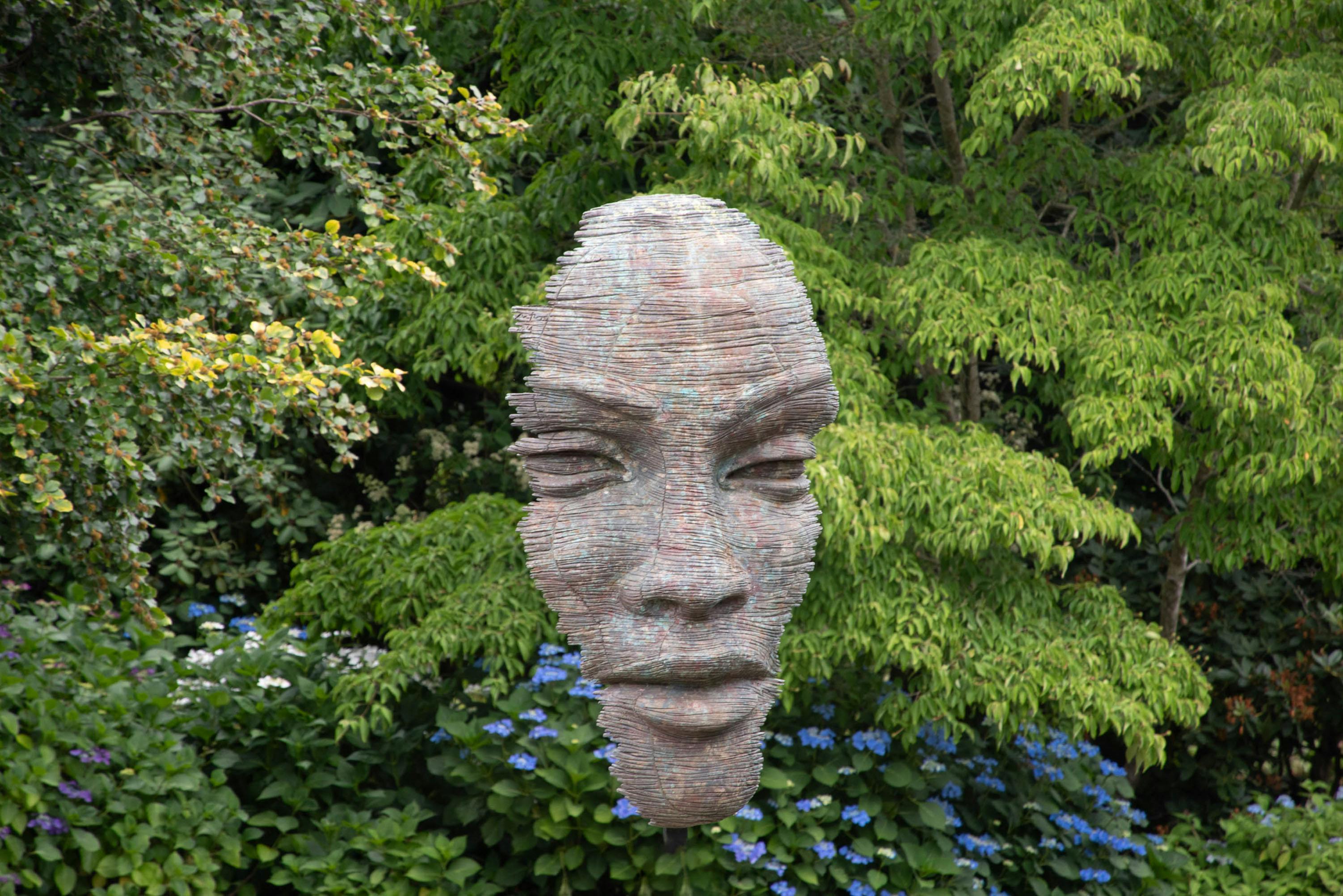 Face Sculpture in Forest · Free Stock Photo