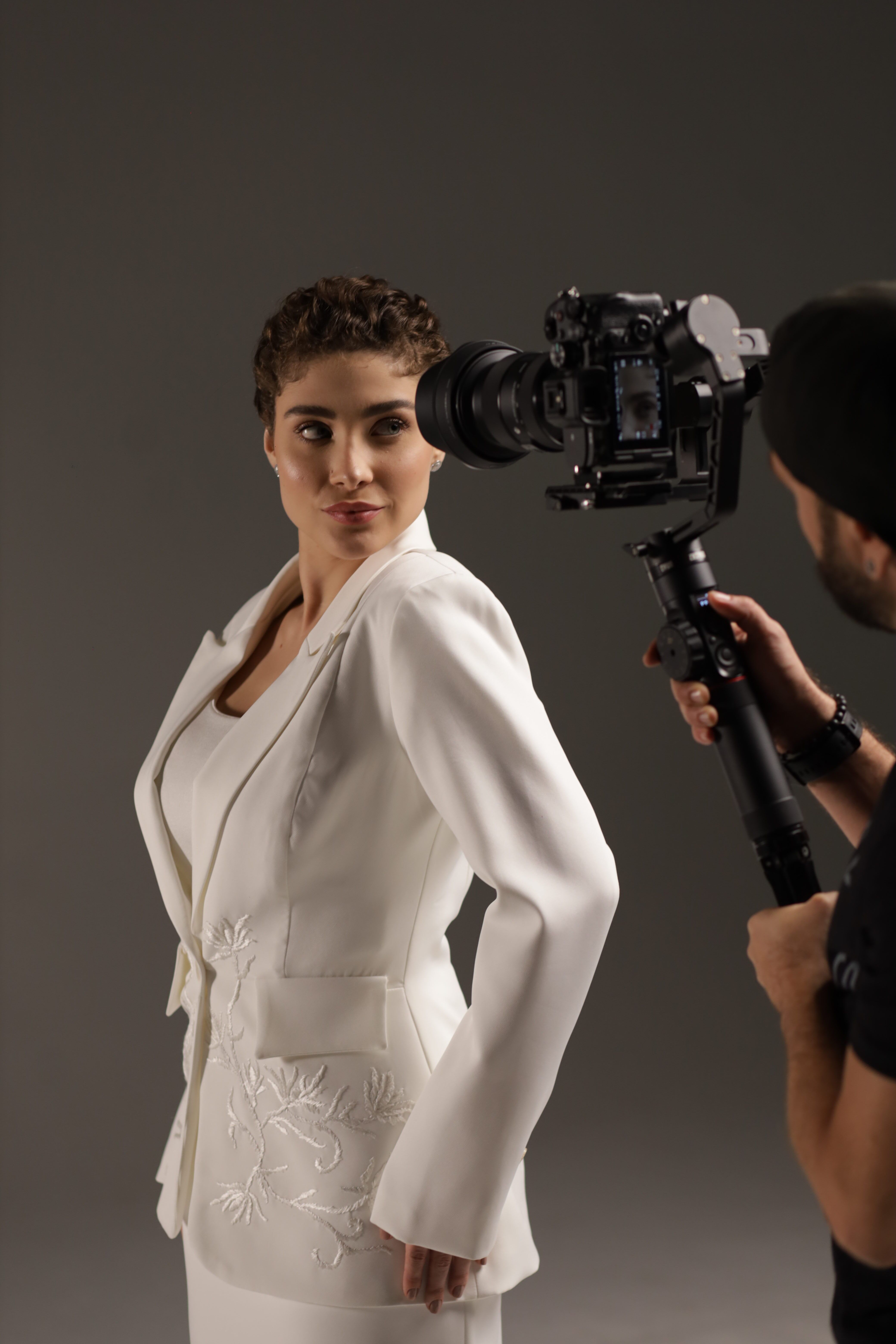 Model Wearing a White Jacket · Free Stock Photo