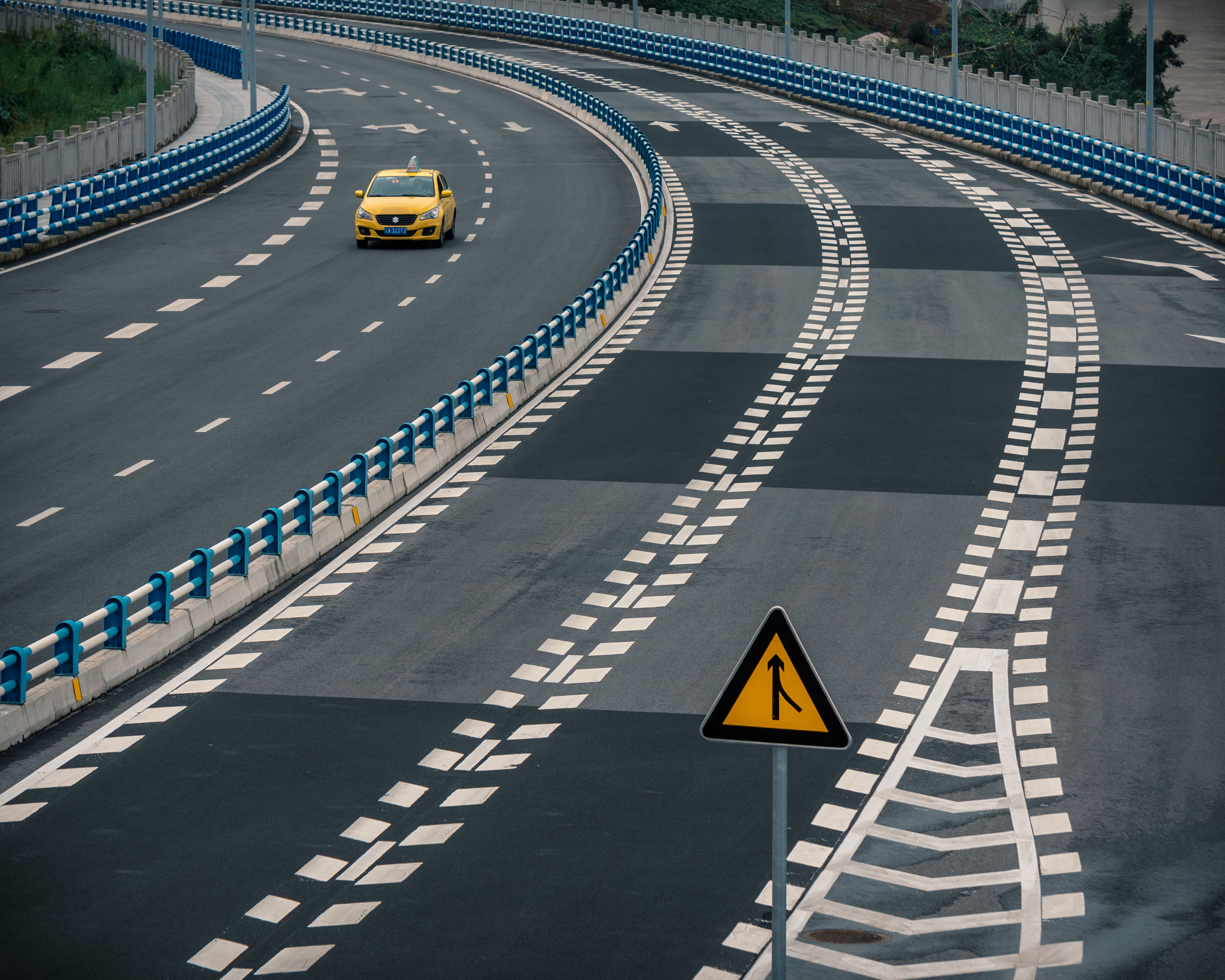 Taxi on Highway · Free Stock Photo