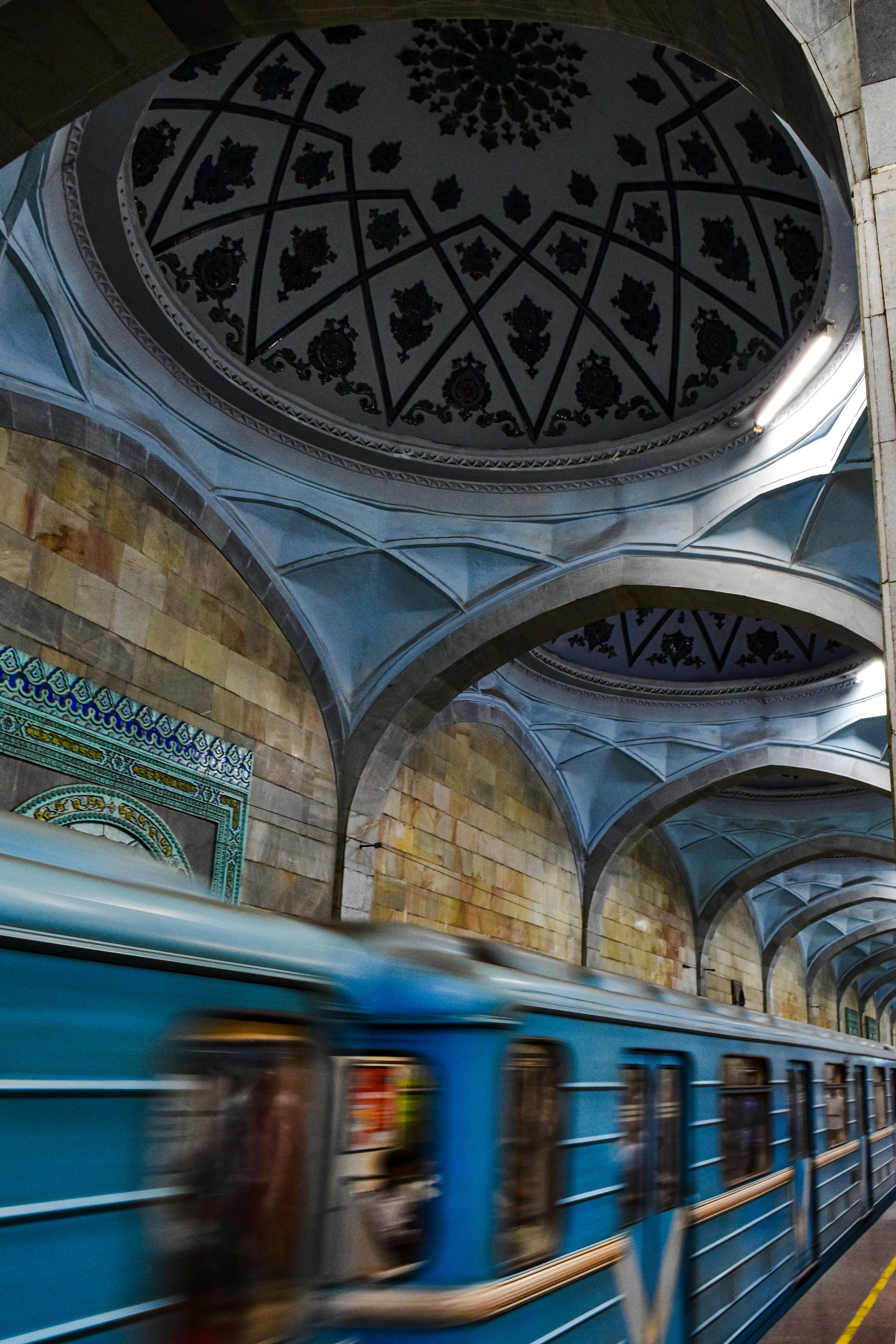 Ornate Vaults of the Alisher Navoi Metro Station in Tashkent · Free ...