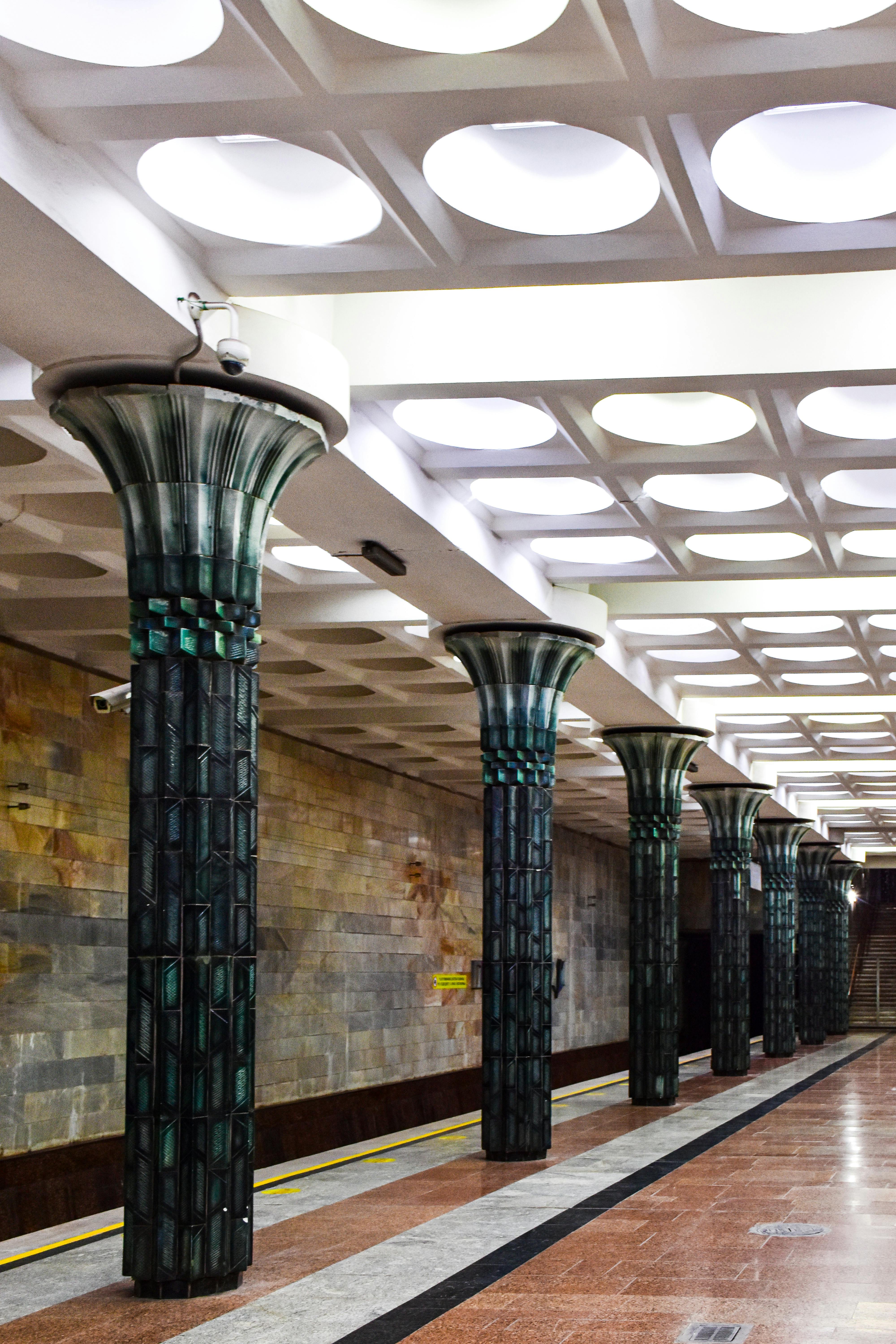 Ornate Colonnade at the Gafur Gulom Station of Tashkent Metro · Free ...