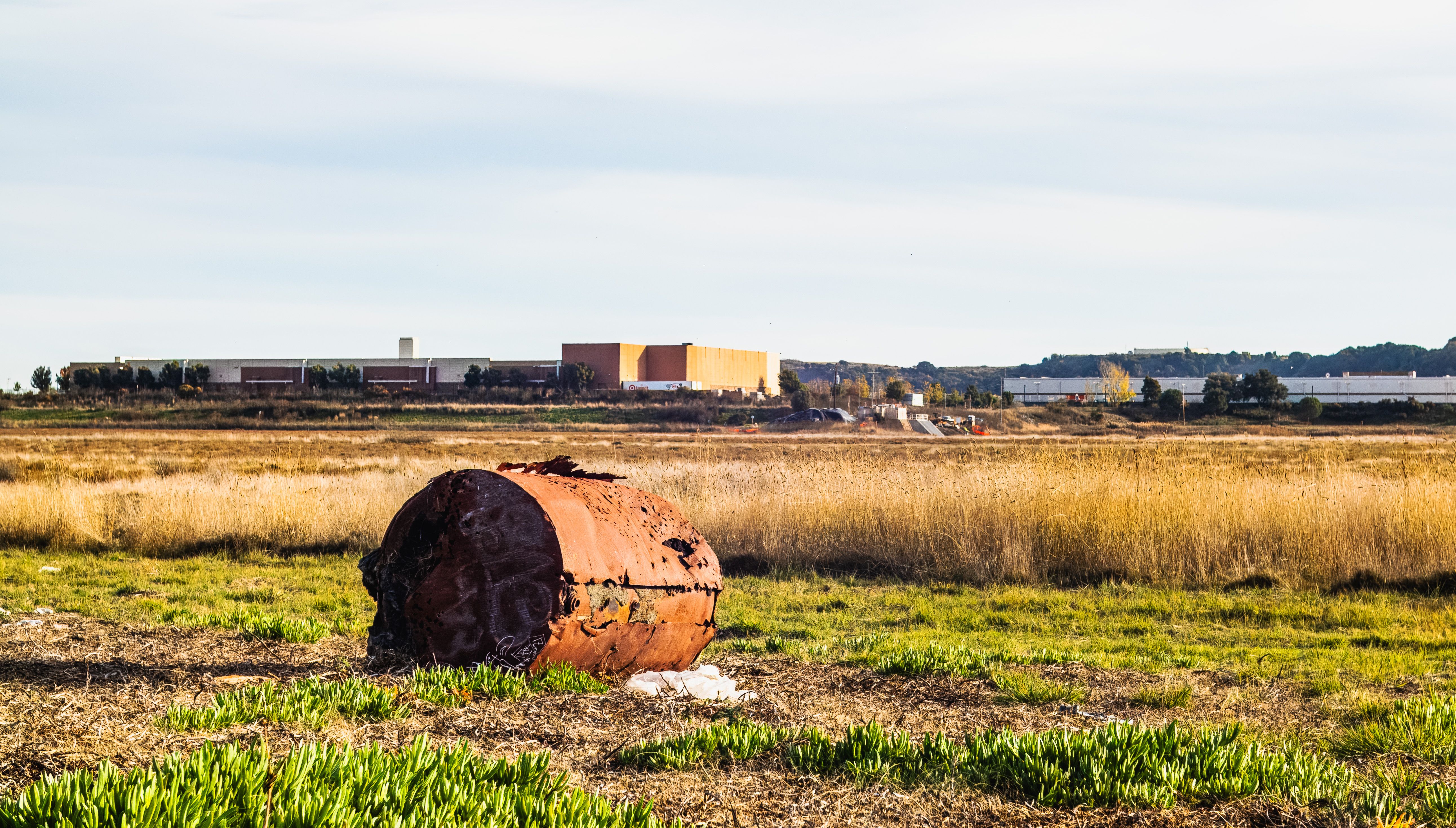 View of a Meadow and an Industrial Building in the Countryside · Free ...