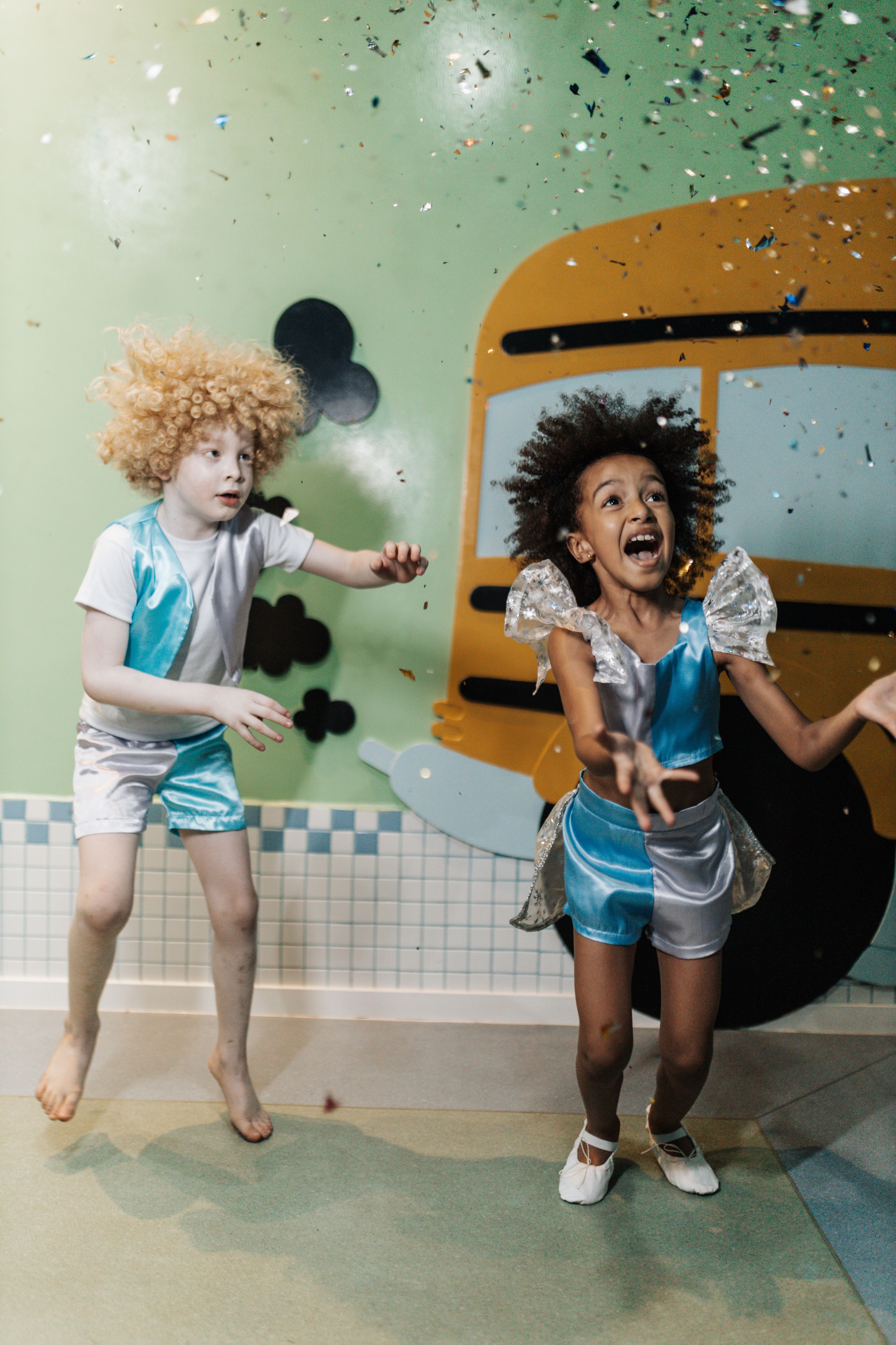 Jumping and Shouting Girl with Boy · Free Stock Photo